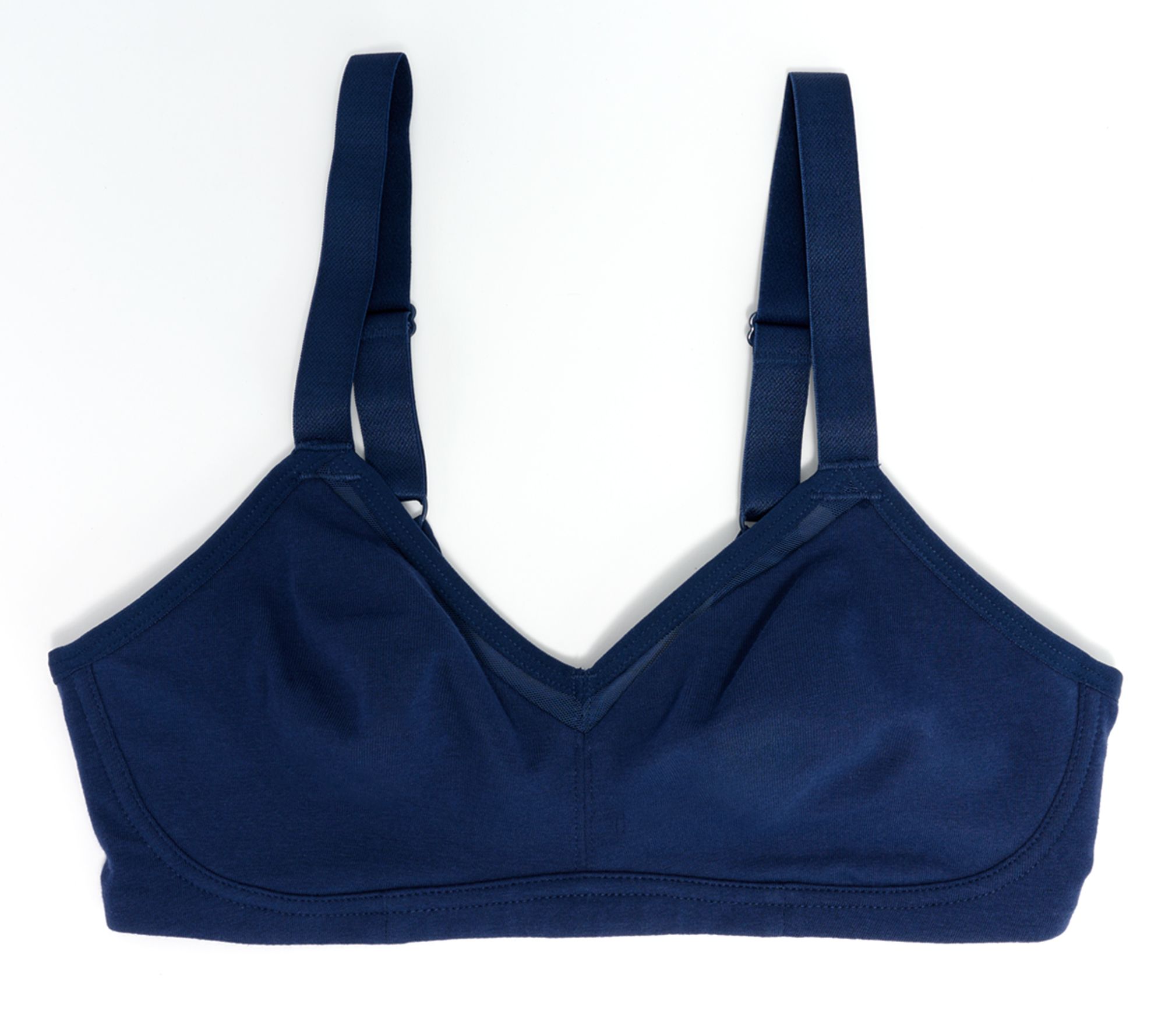 "As Is" Cuddl Duds Intimates Cotton Core Mesh Trimmed Bralette - QVC.com