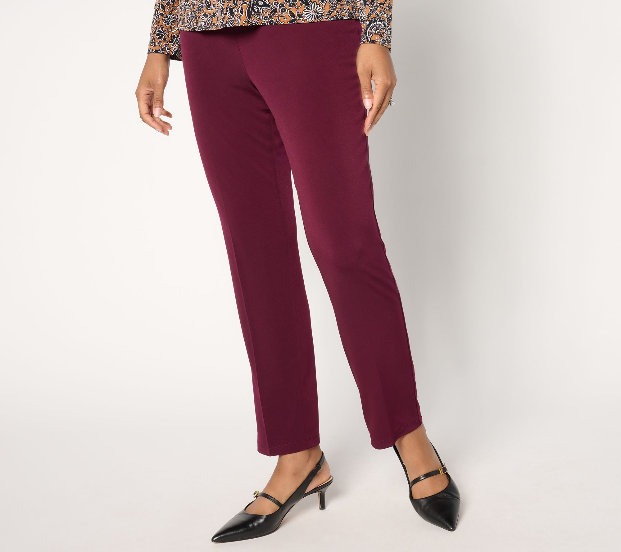 "As Is" Susan Graver Modern Essentials Petite Liquid Knit Slim Pant ...
