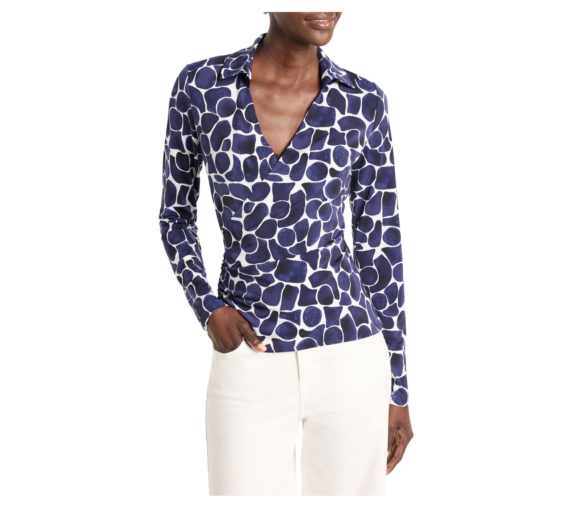 NIC+ZOE Geo Pebble Wrap Top - QVC.com