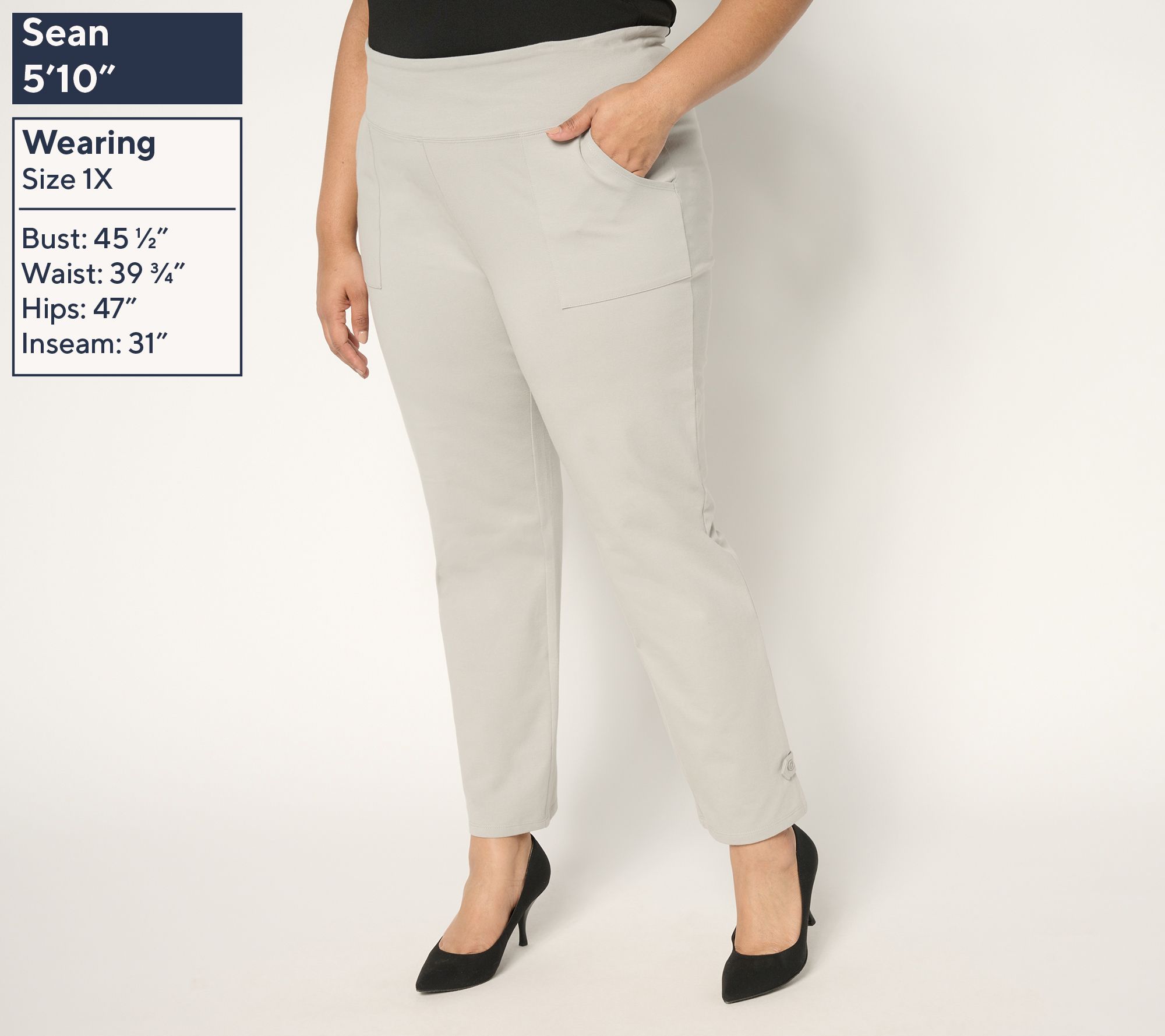 "As Is" Women with Control Tummy Control 86/14 Petite Straight Leg ...