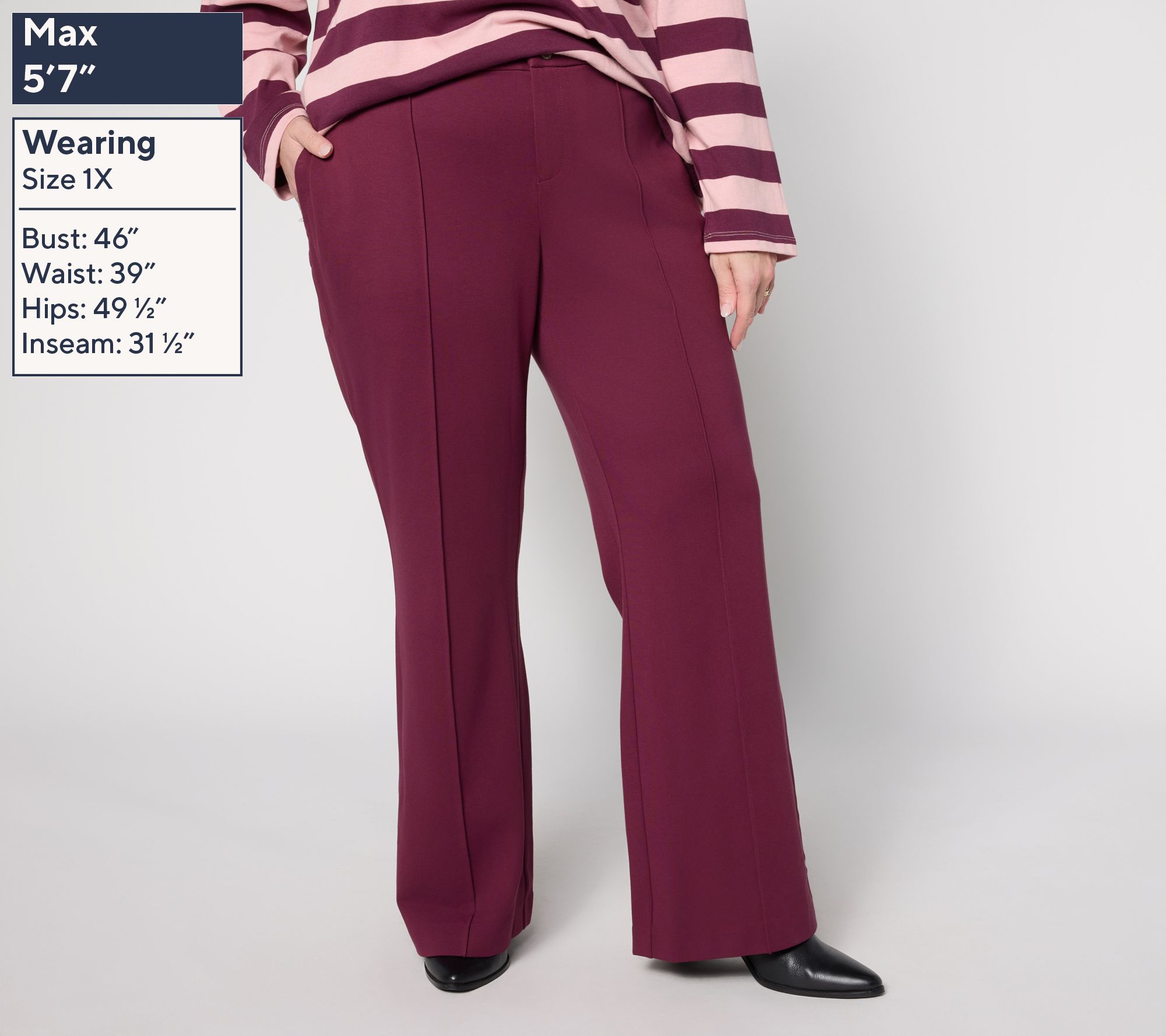 RM Studio x Rebecca Minkoff Tailored Bootcut Ponte Pant - QVC.com