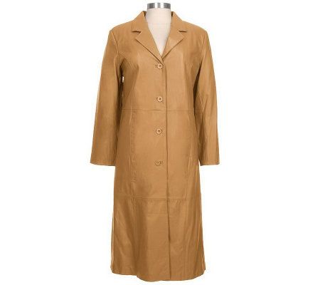 Centigrade Lamb Leather PetiteLong Coat with Thermolite Zip-out Lining ...