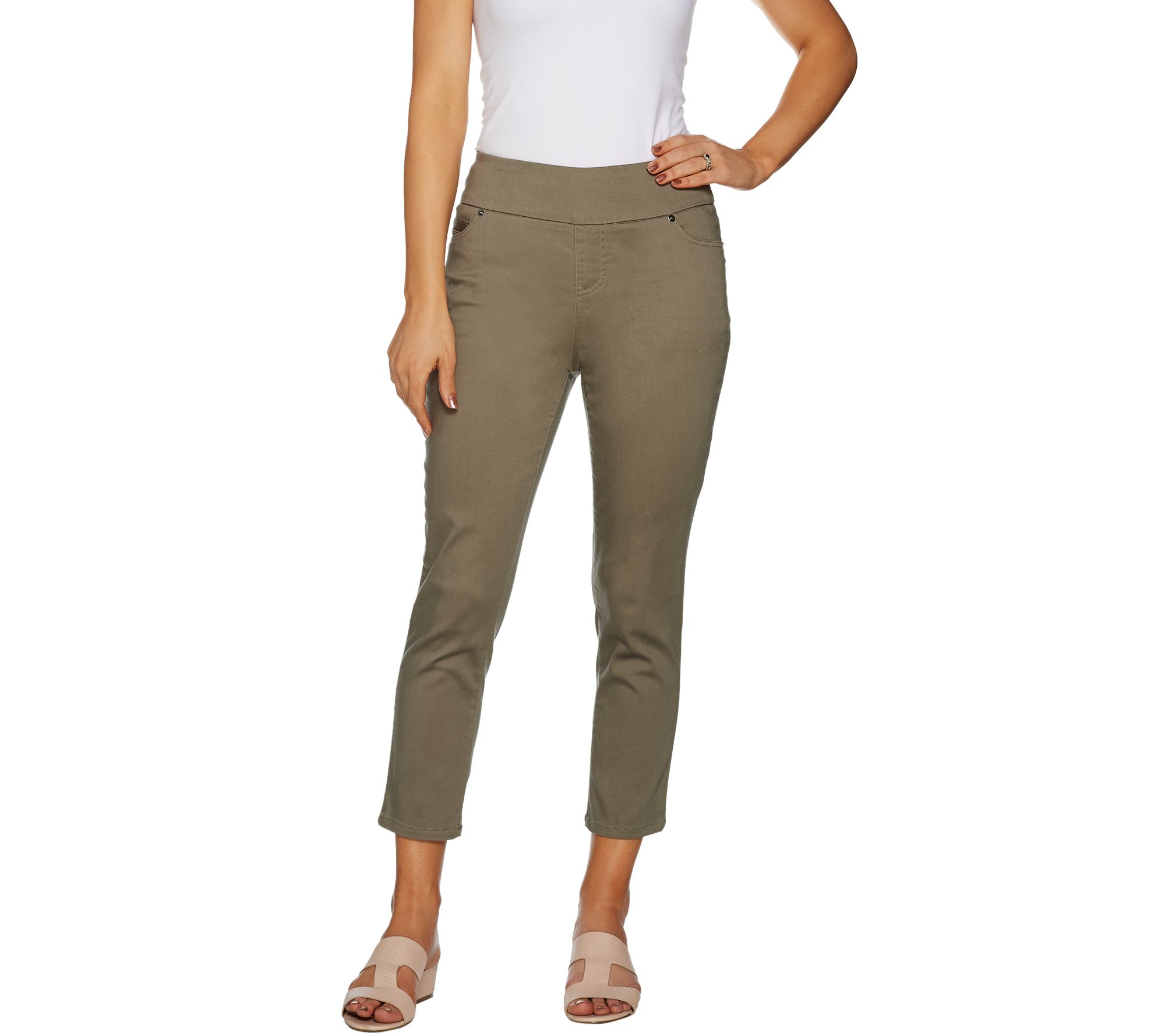 "As Is" Lisa Rinna Collection Pull -On Stretch Twill Crop Pant - QVC.com