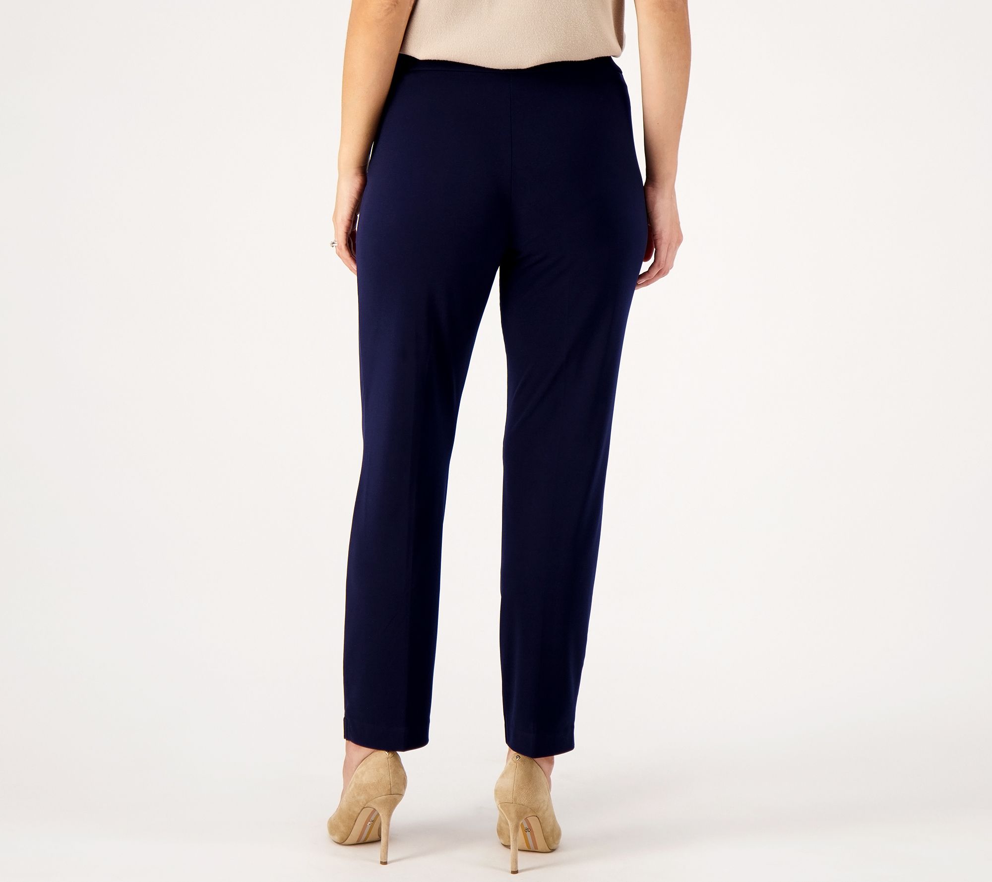 "As Is" Susan Graver Liquid Knit Regular Ava Slim Ankle Pants - QVC.com