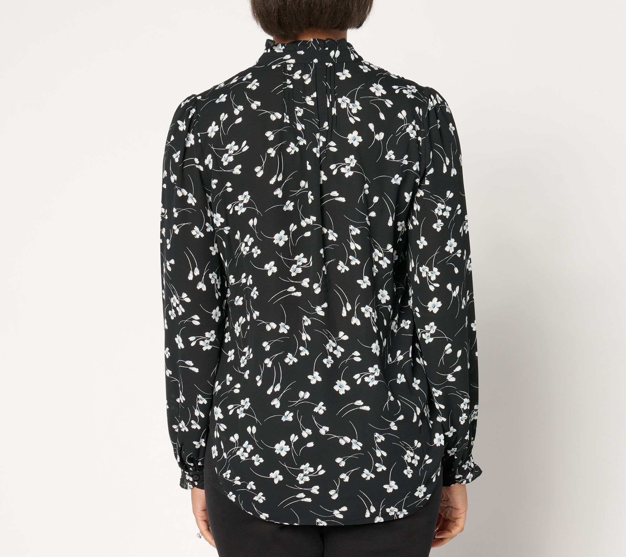 NYDJ Pleat Front Long Sleeve Tunic - Primrose Path - QVC.com