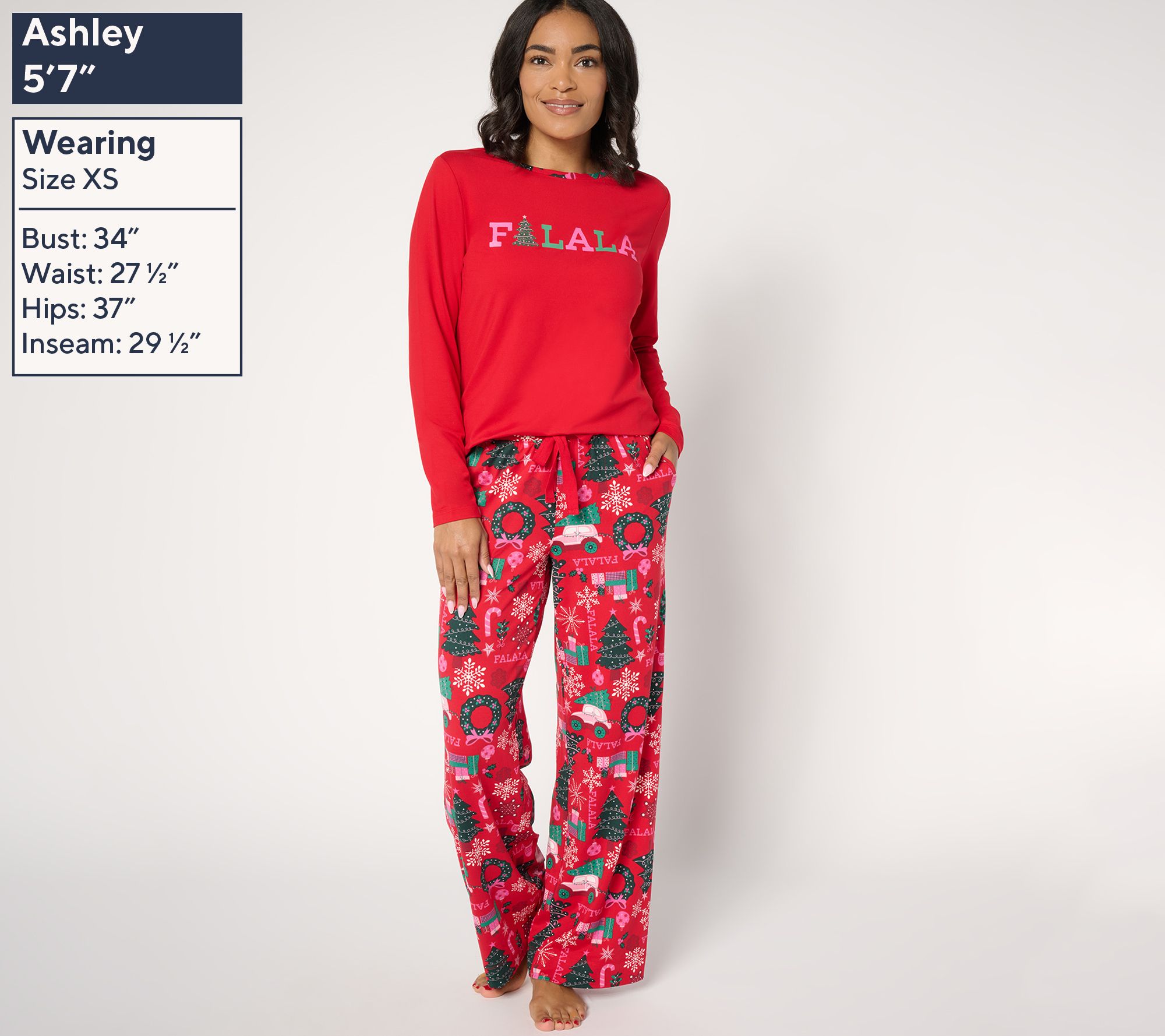 Denim & Co. Cabin Fever Two Piece Knit Pajama Set - QVC.com