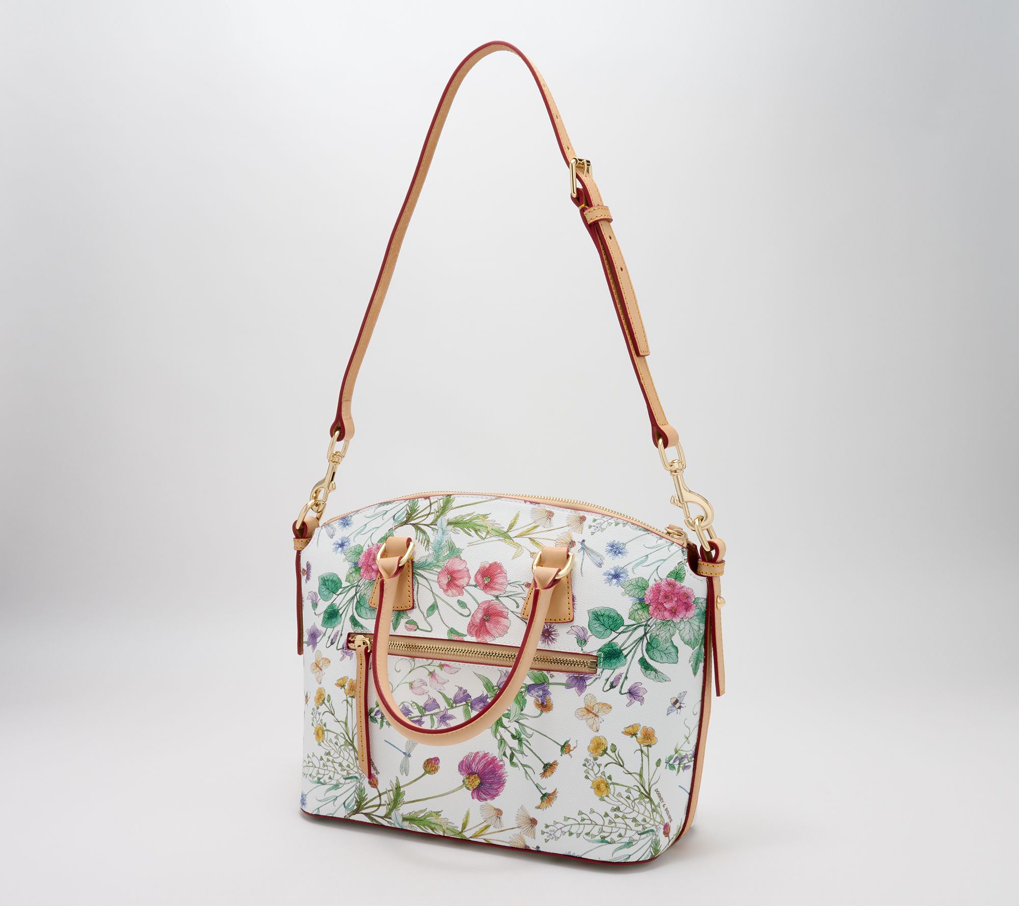 "As Is" Dooney & Bourke Coated Cotton Botanical Domed Satchel - QVC.com
