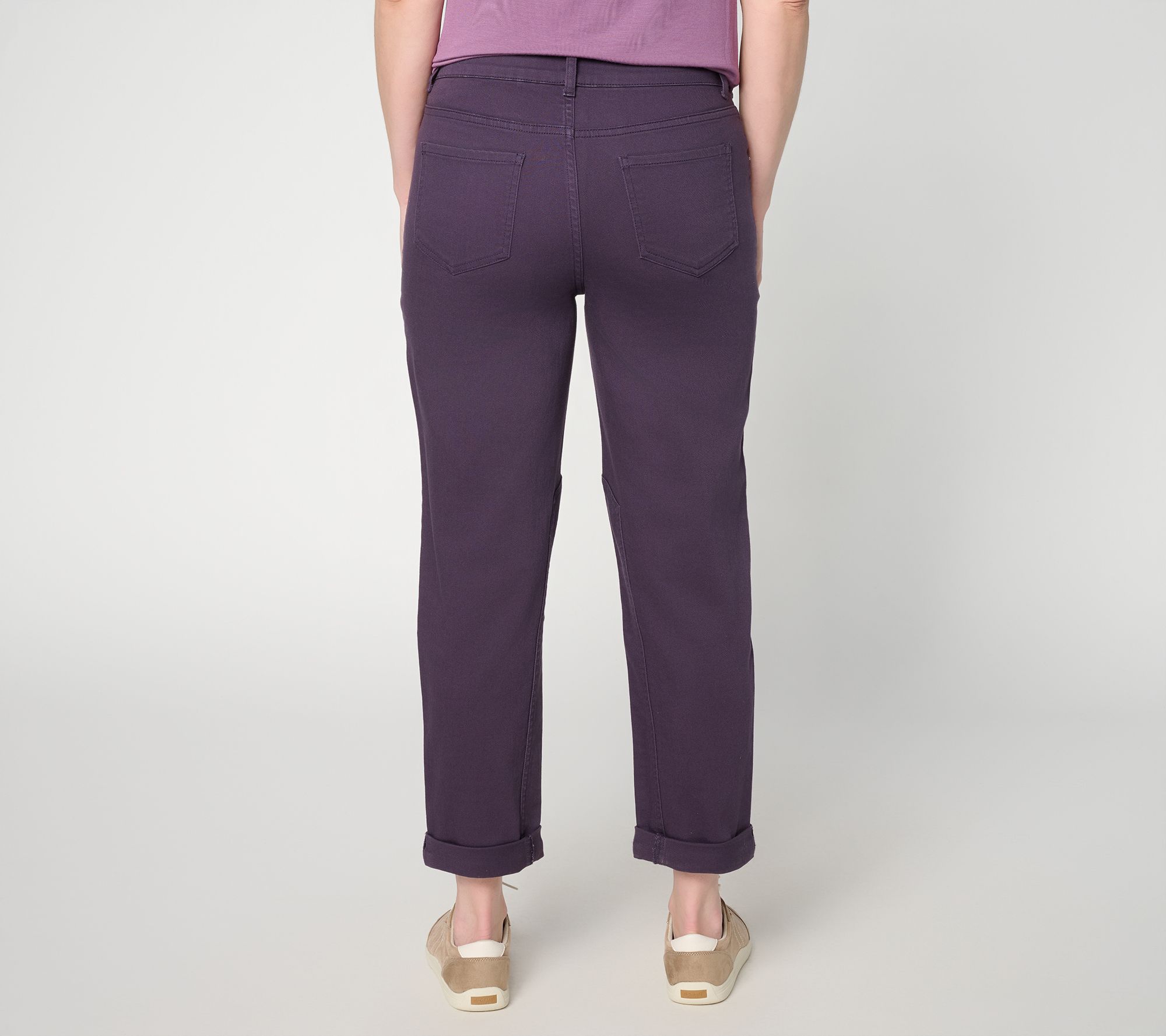 LOGO by Lori Goldstein Petite Color Straight Leg Ankle Jeans - QVC.com