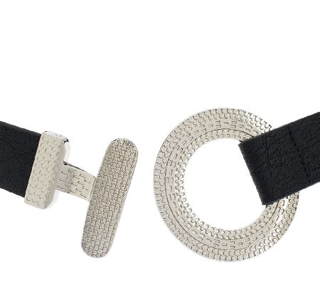 Susan Graver Belt with Textured Toggle Buckle - QVC.com