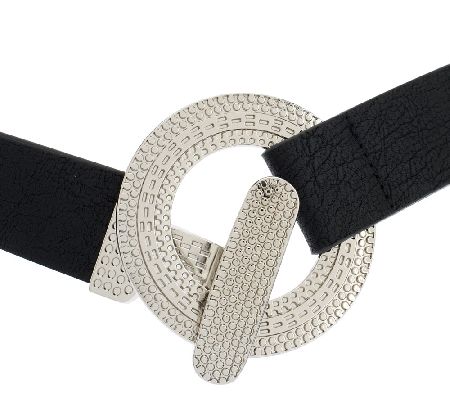 Susan Graver Belt with Textured Toggle Buckle - QVC.com