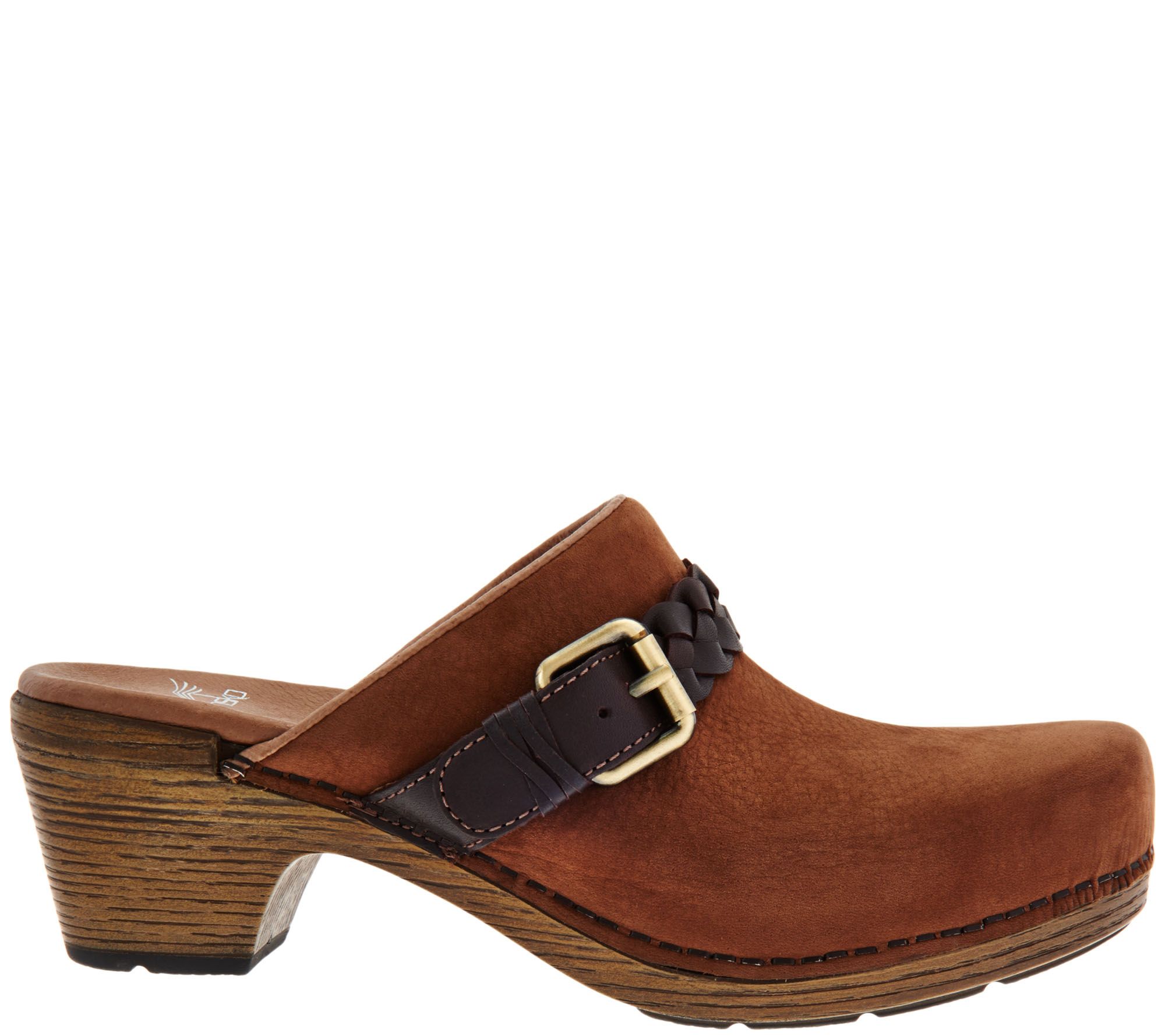 "As Is" Dansko Nubuck Clogs with Buckle Detail - Melanie - QVC.com