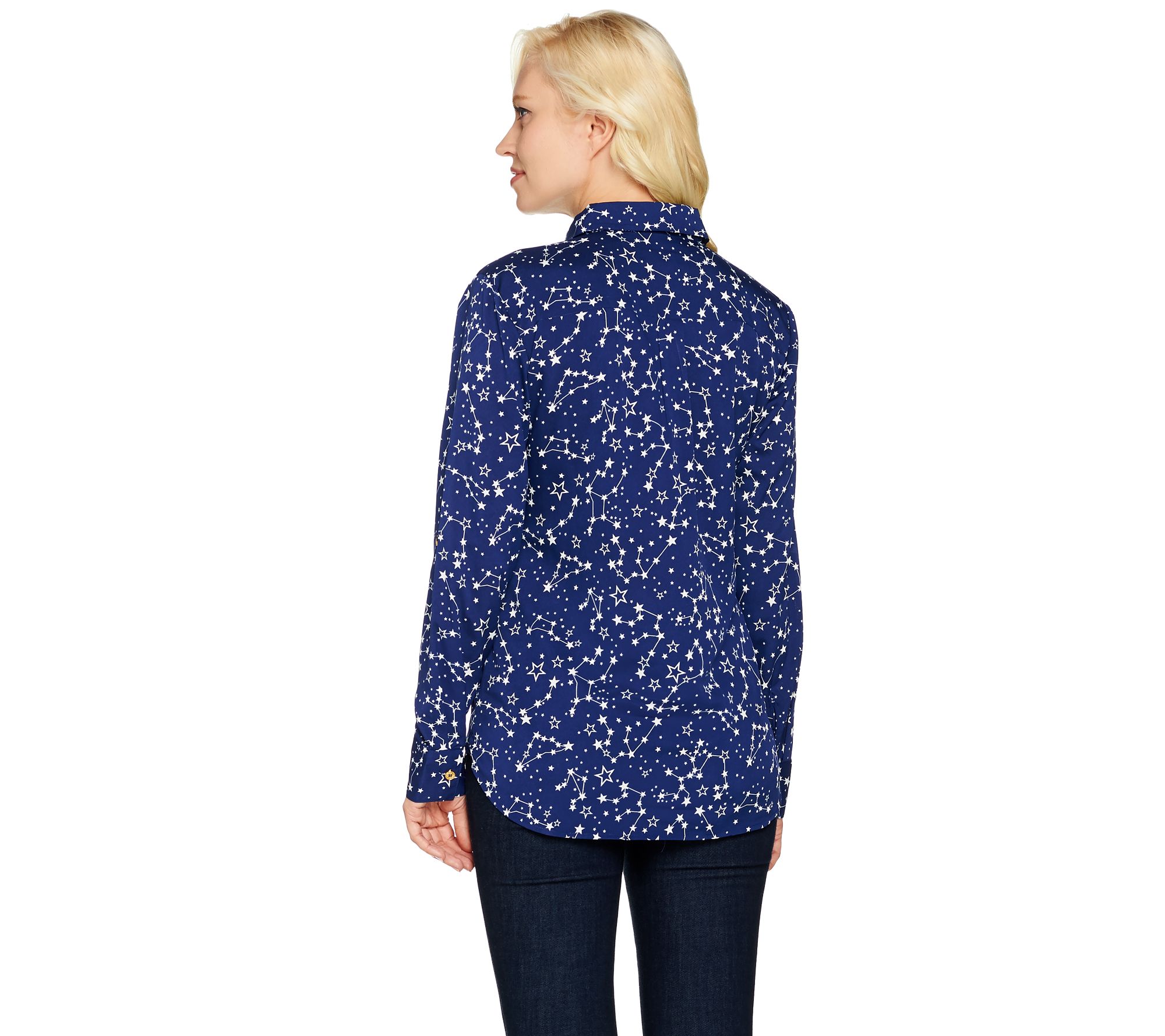 "As Is" C. Wonder Constellation Print "Carrie" Blouse - QVC.com