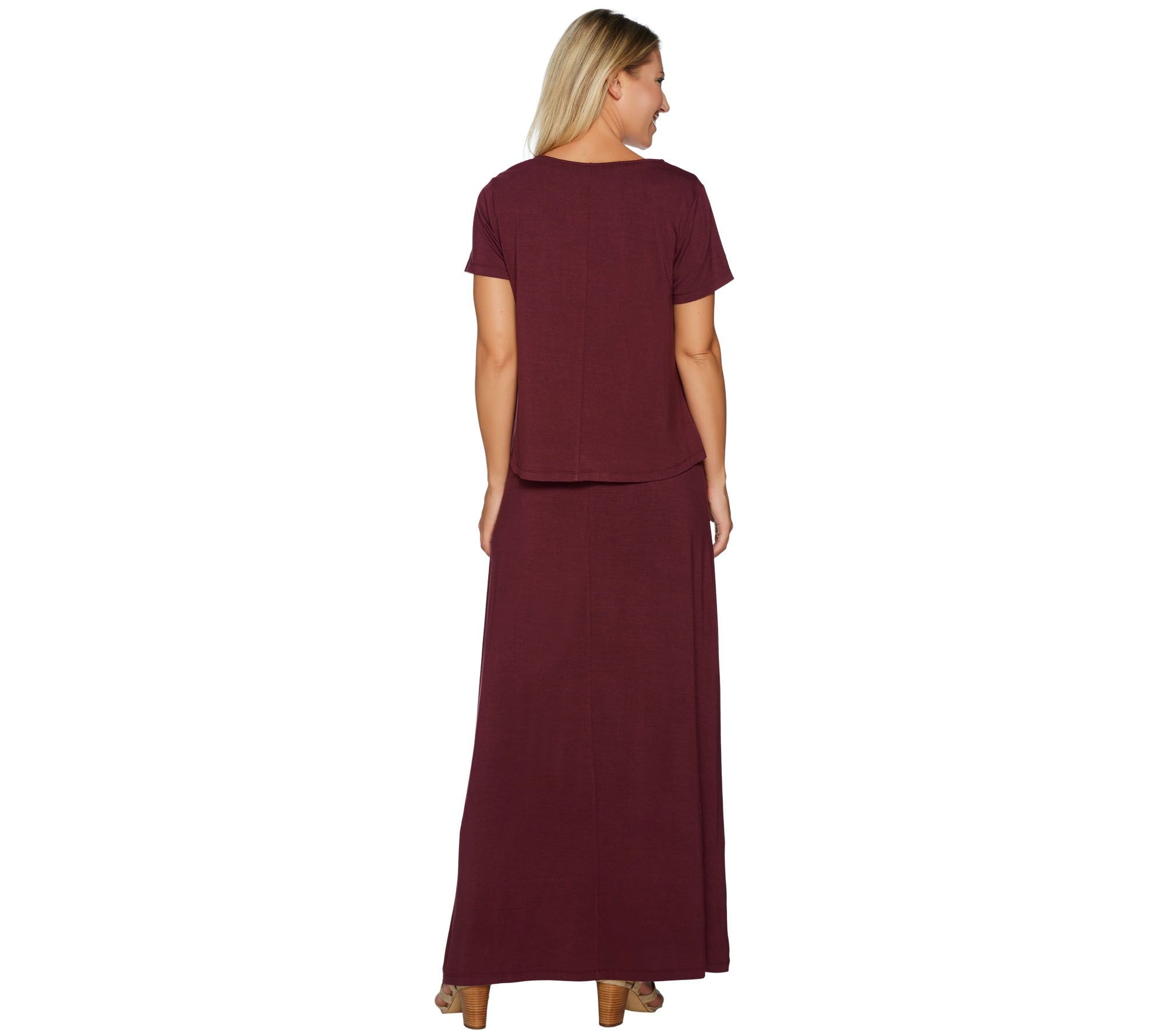 "As Is" Lisa Rinna Collection Reg. Knit Maxi Dress w/Overlay - QVC.com