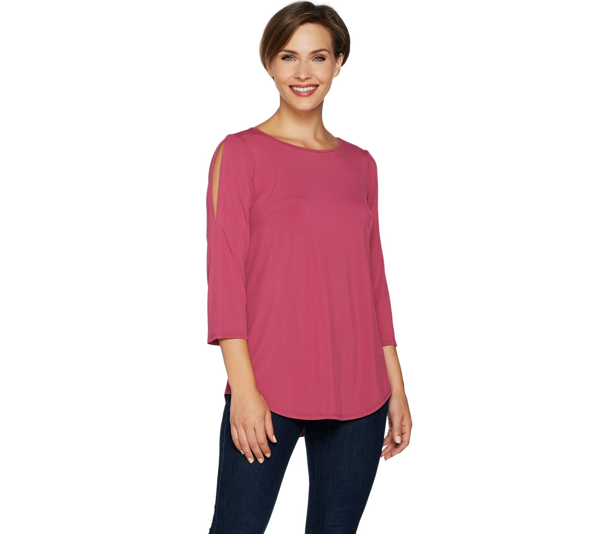 "As Is" Joan Rivers Cold Shoulder Knit Top - QVC.com