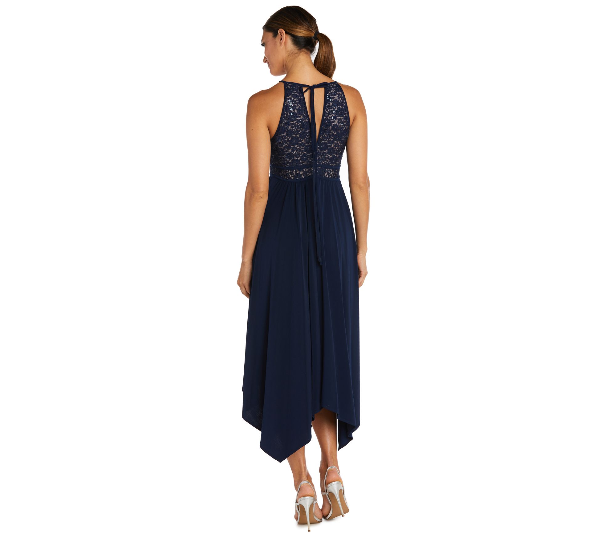 Nightway Midi Keyhole Lace Dress - QVC.com