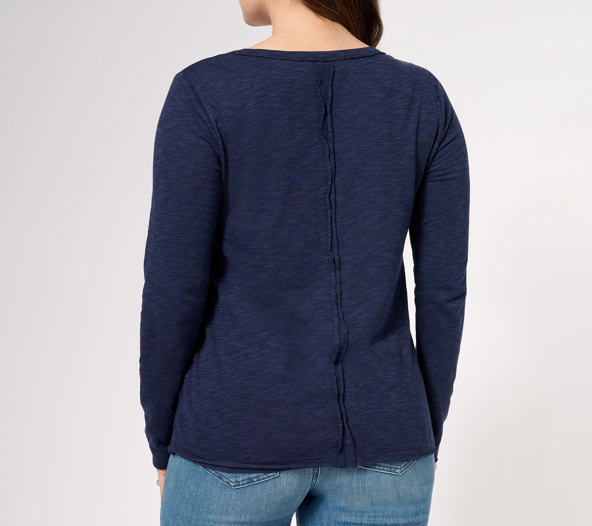 "As Is" Canyon Retreat Scoop Neck Long Slv Top with Center Back Seam ...