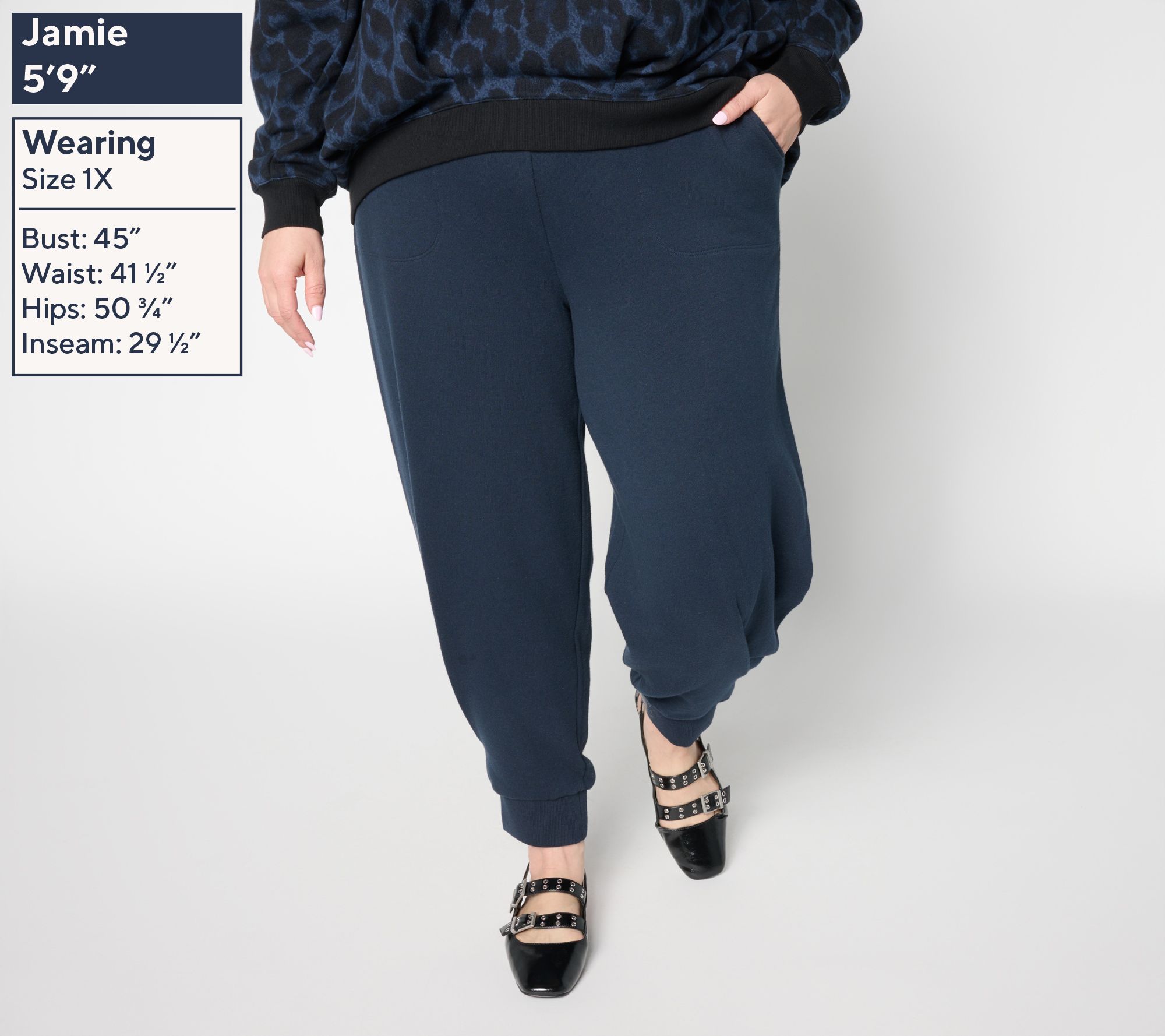 Carla Rockmore Collection Sculpted Leg French Terry Sweatpant - QVC.com