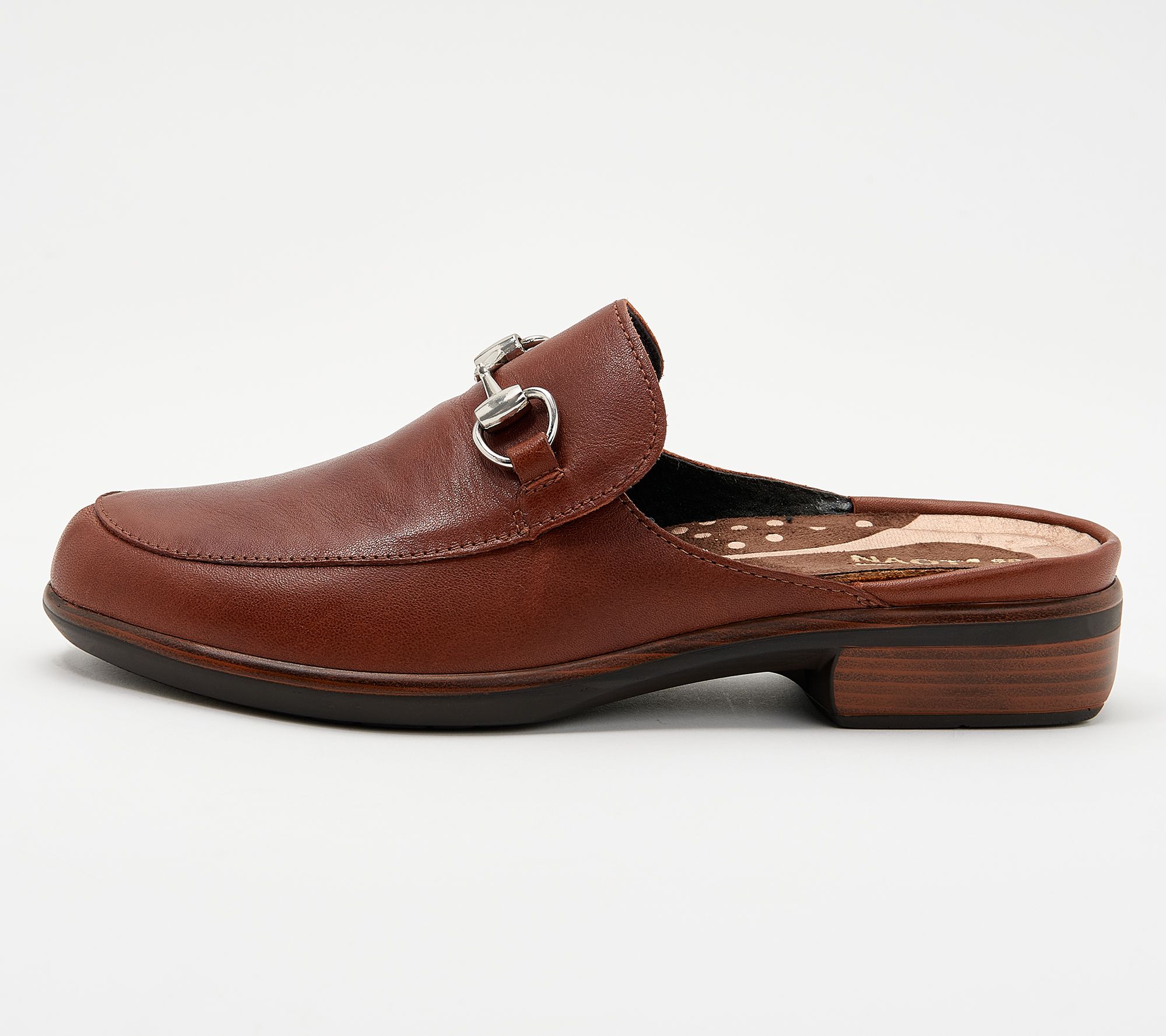"As Is" Naot Leather Buckle Mules- Halny - QVC.com