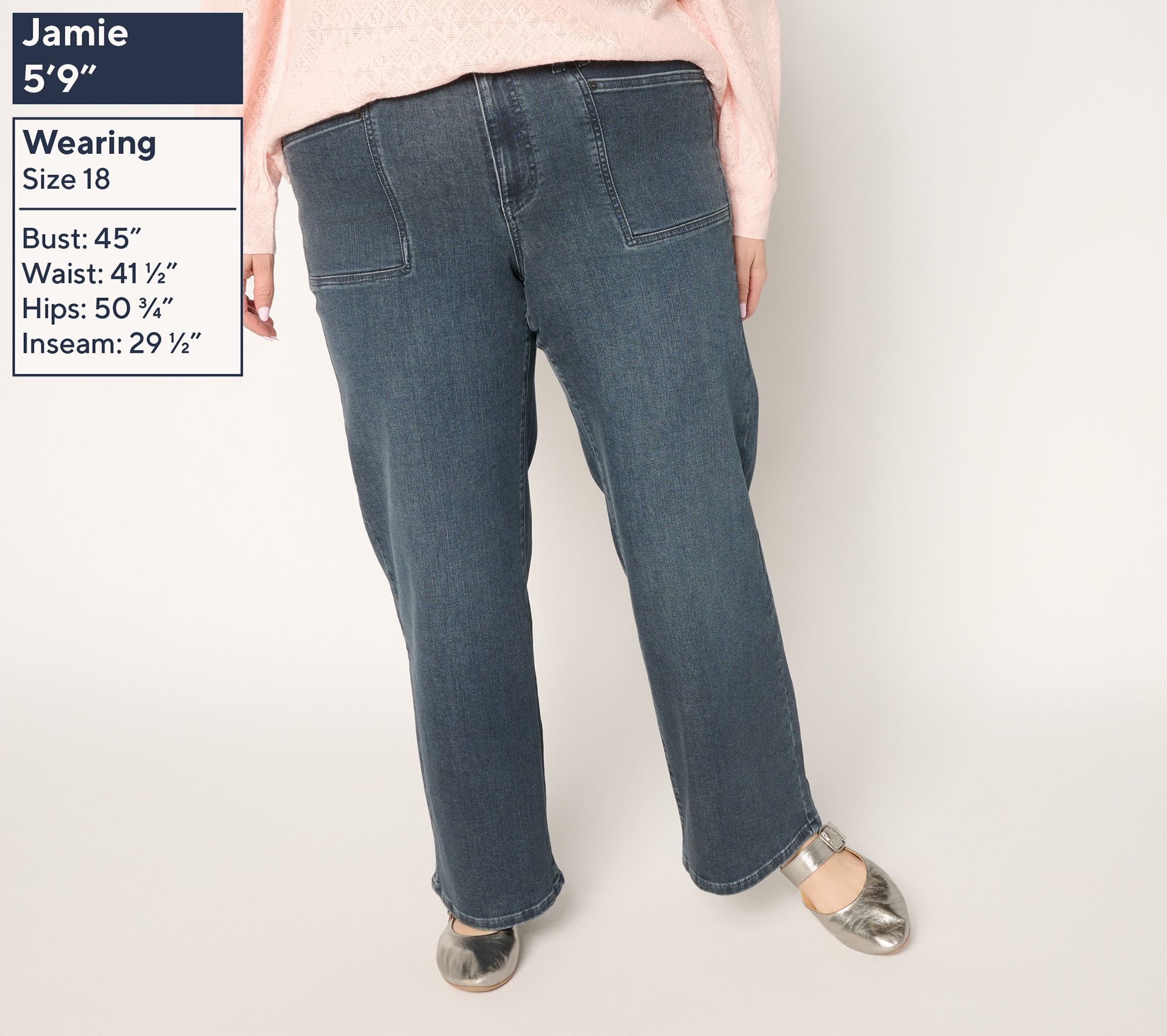 "As Is" Me by Jennie Garth Tall Repreve Wide Leg Jeans- Indigo - QVC.com
