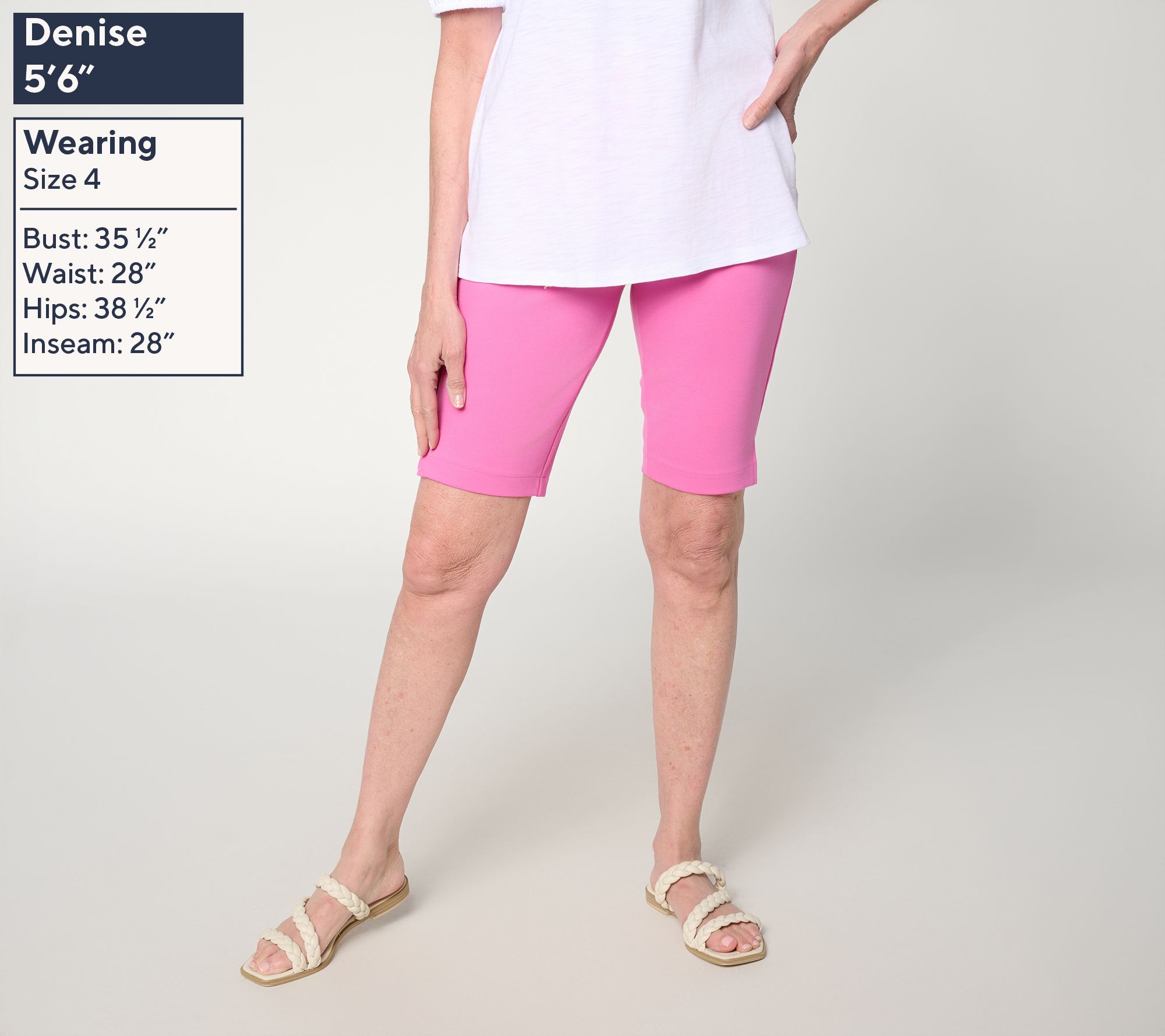 Belle by Kim Gravel Petite Ponte Hollywood Waist Bermuda Short - QVC.com
