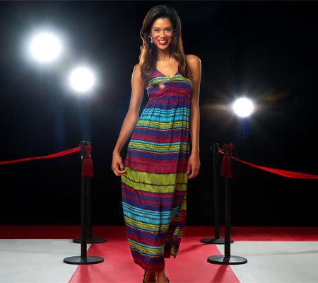 "As Is" Belle Gray by Lisa Rinna V-Neck Maxi Dress - QVC.com