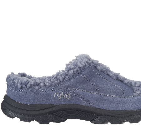 Ryka Faux Shearling Lined Suede Clogs - Torrey - QVC.com