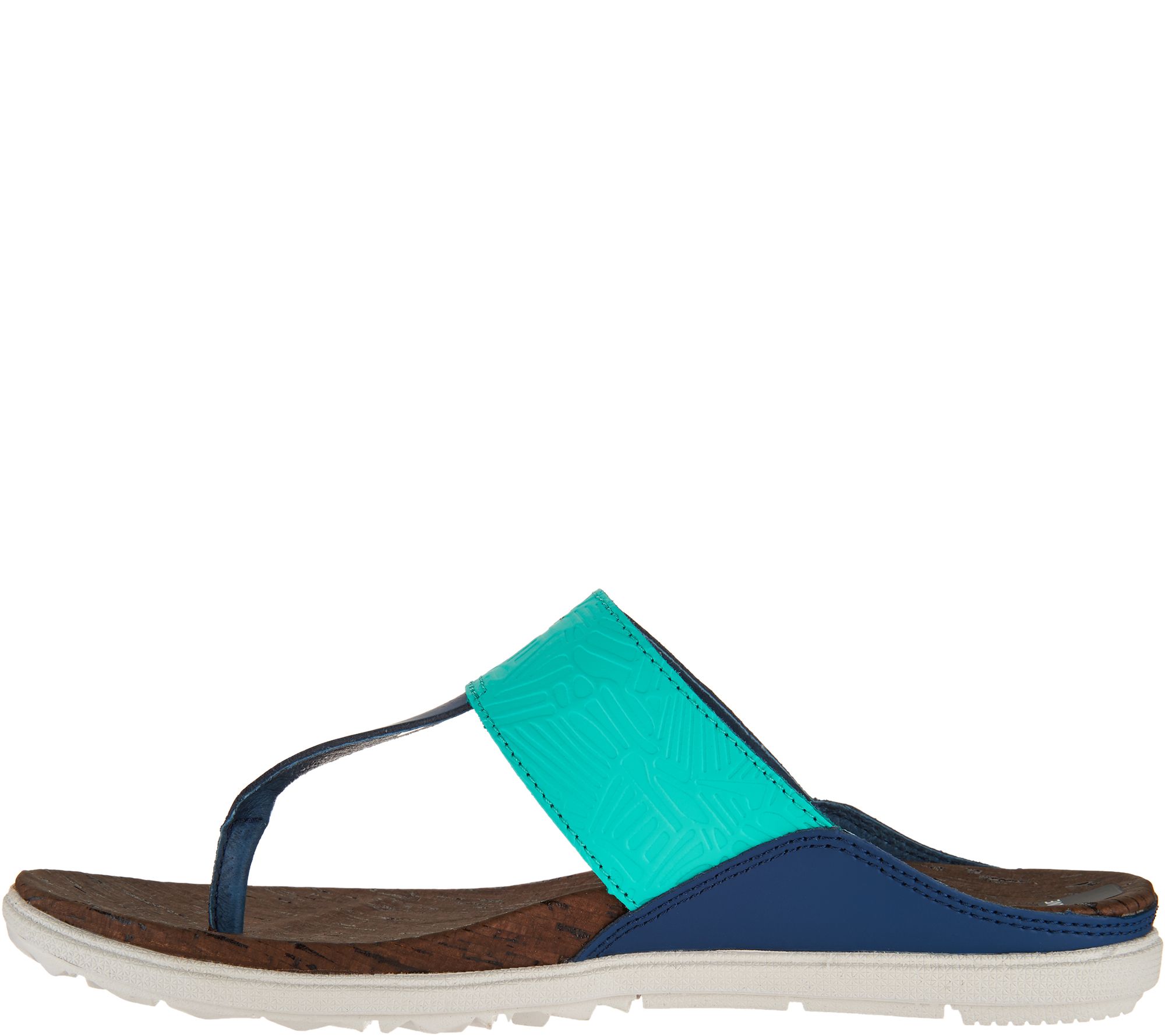 Merrell Leather T-Strap Sandals - Around Town Post Print - QVC.com
