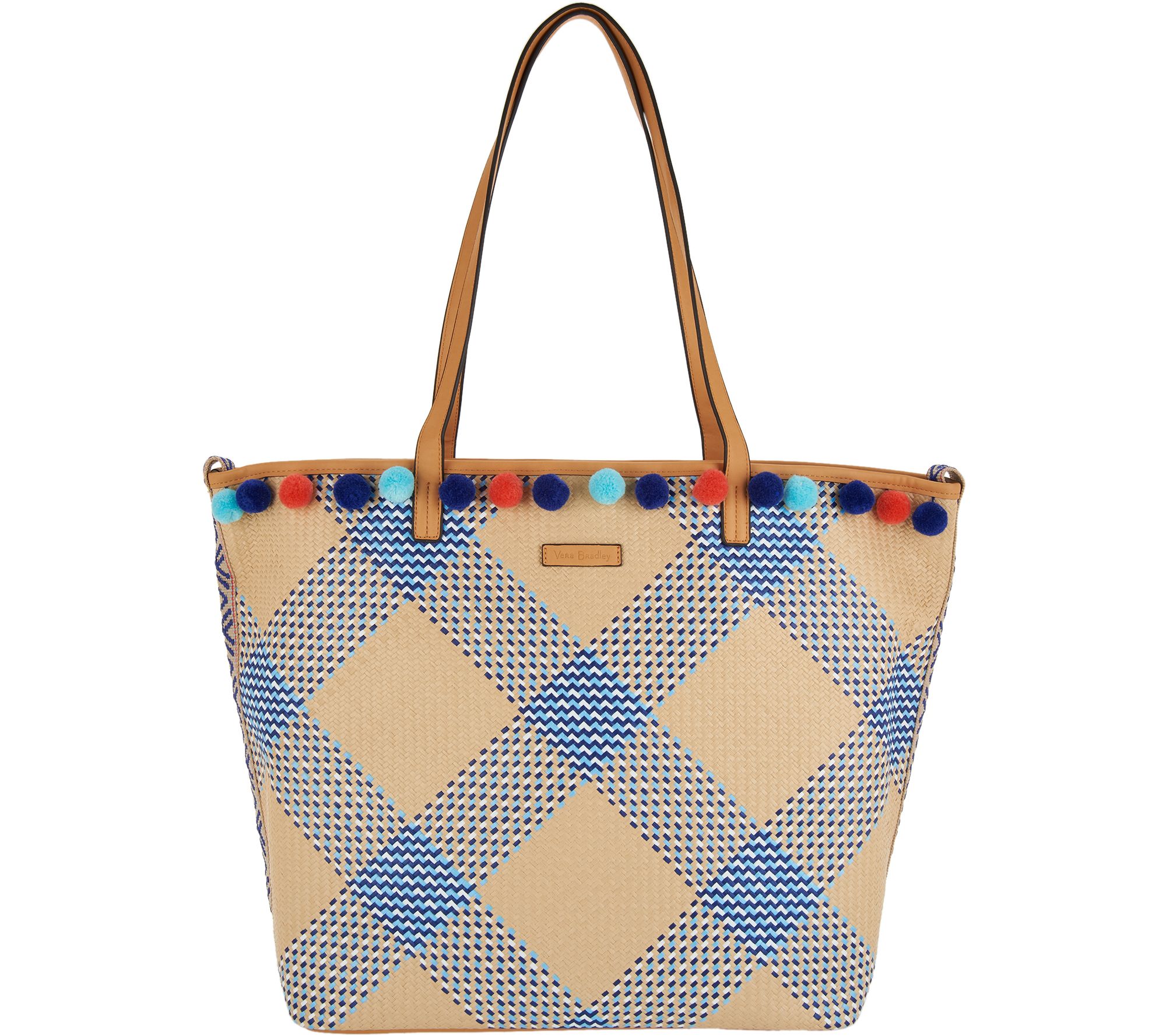 "As Is" Vera Bradley Straw Beach Tote - QVC.com