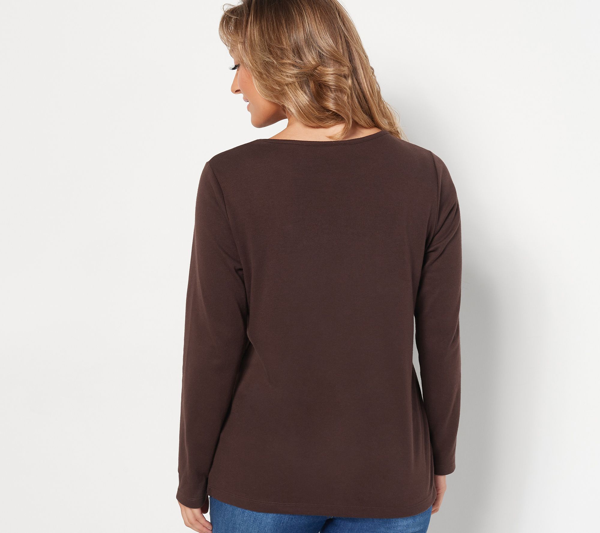 "As Is" Quacker Factory Set of 2 Embroidered Holiday Broach Knit Tops ...