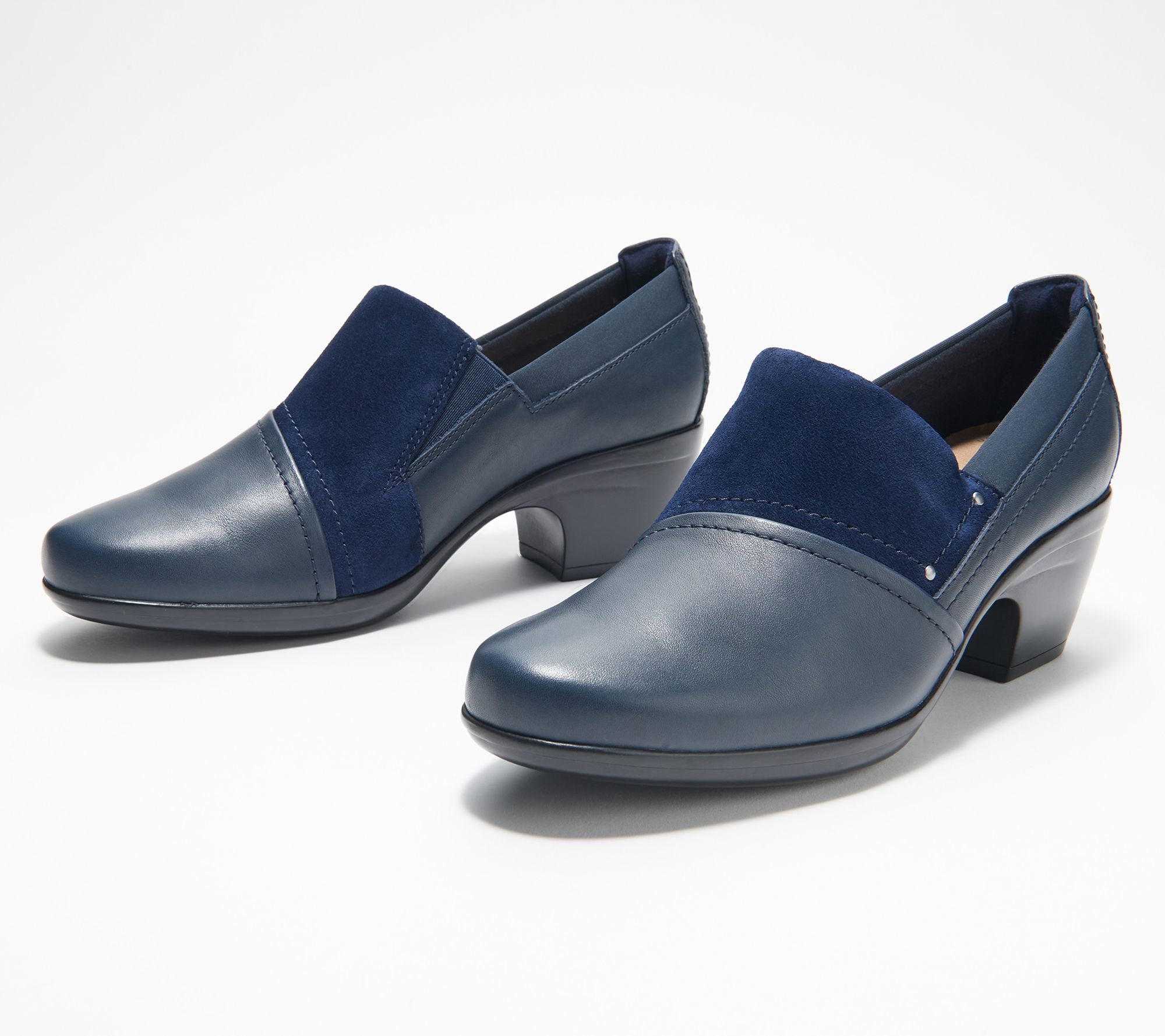 "As Is" Clarks Collection Leather Heeled Shooties - Emily Step - QVC.com