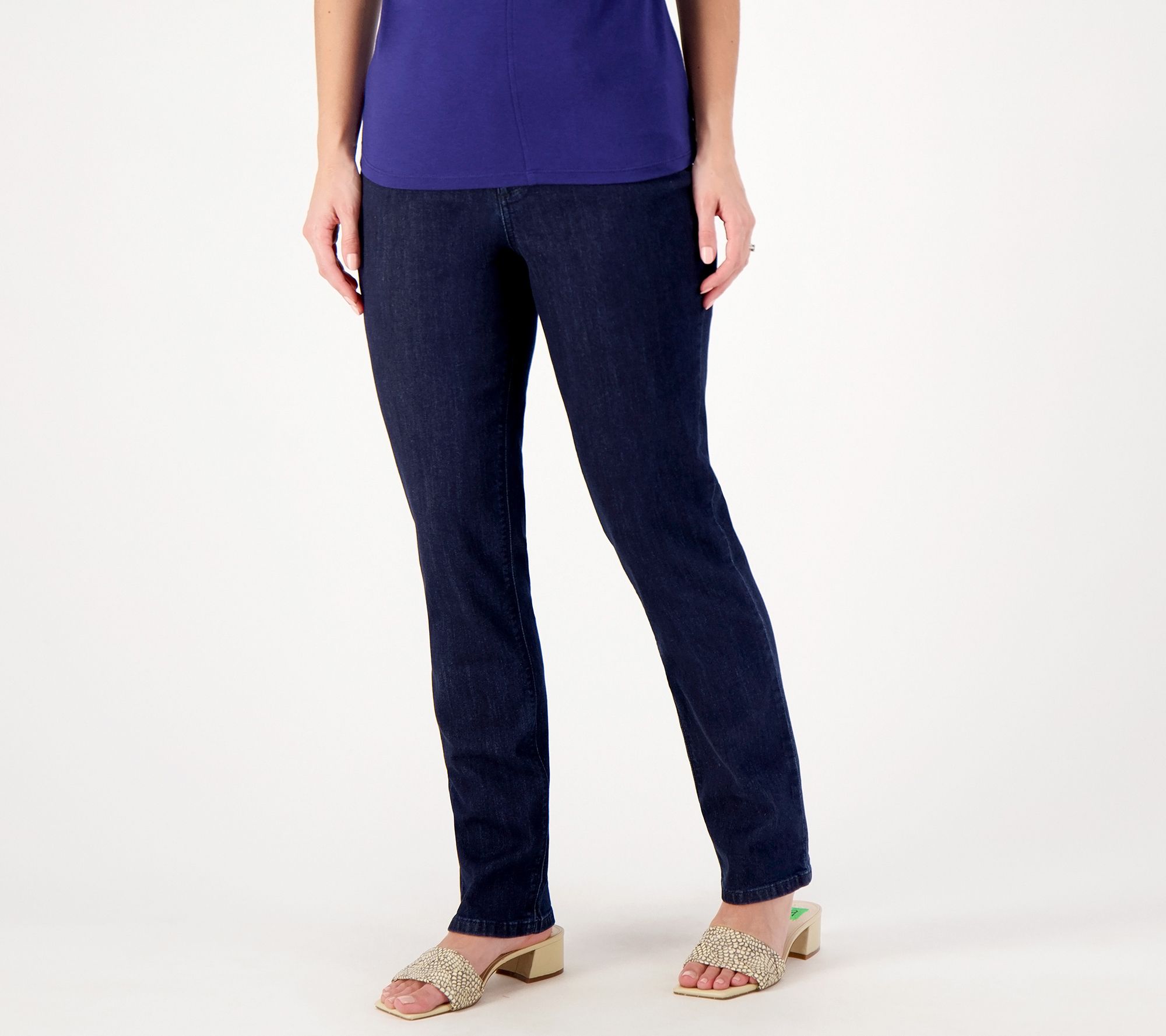 "As Is" Susan Graver Regular Stretch Denim Straight Leg Jean - QVC.com