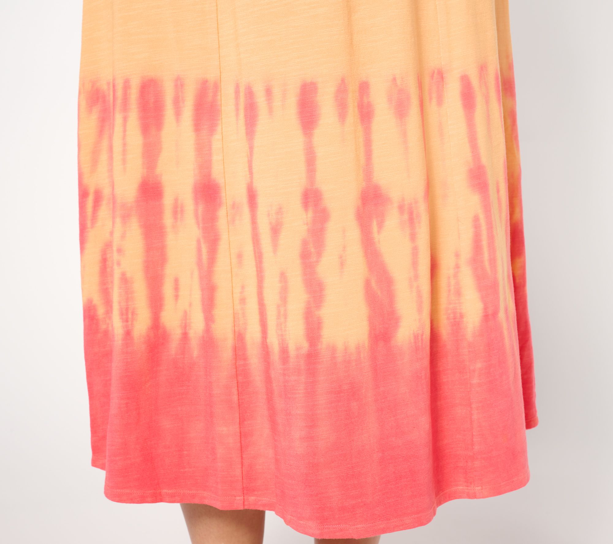 "As Is" AnyBody Regular Printed Slub Knit Shibori Dress - QVC.com