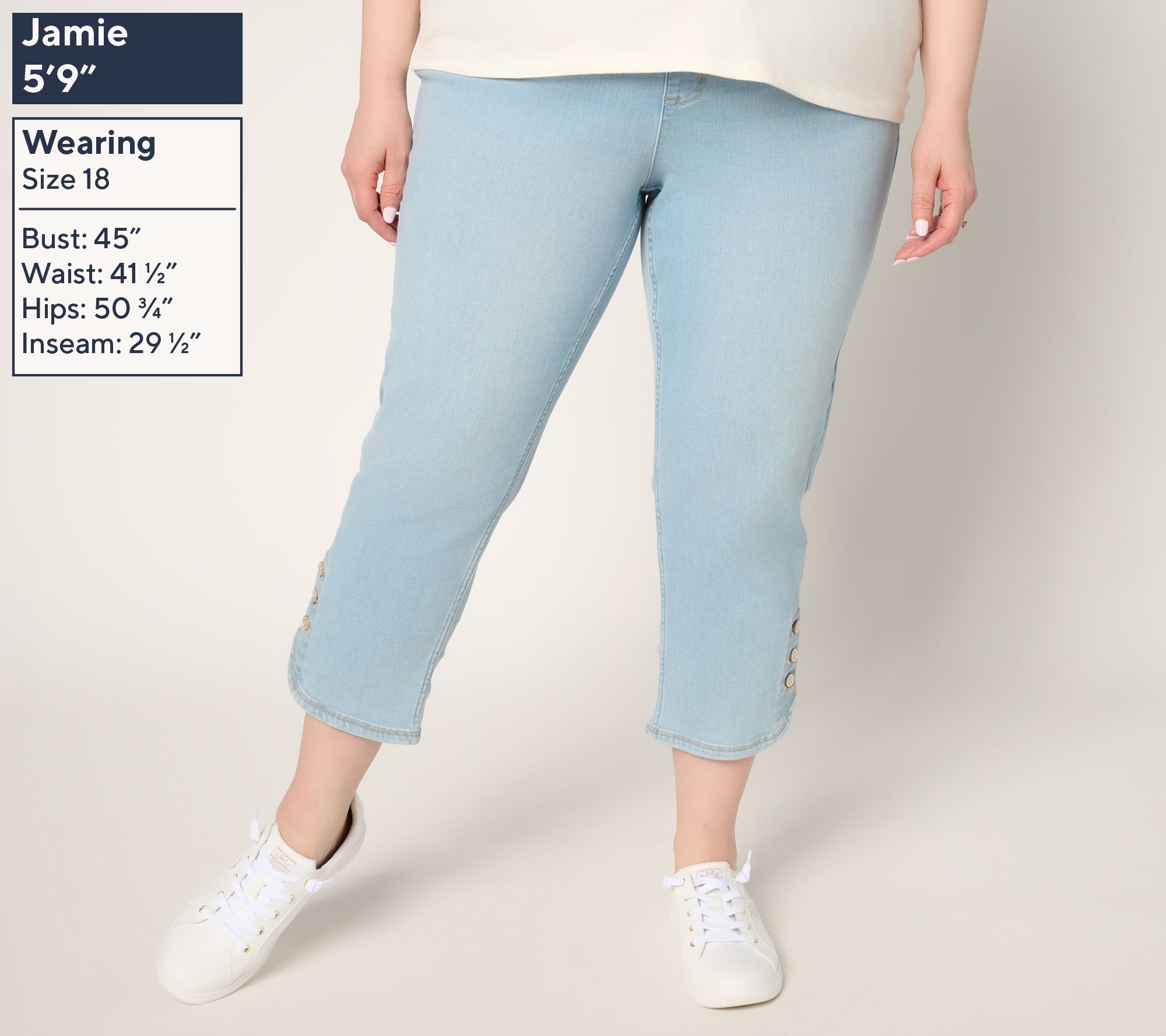 Martha Stewart Signature Tall Indigo Denim Crop w Button Detail - QVC.com