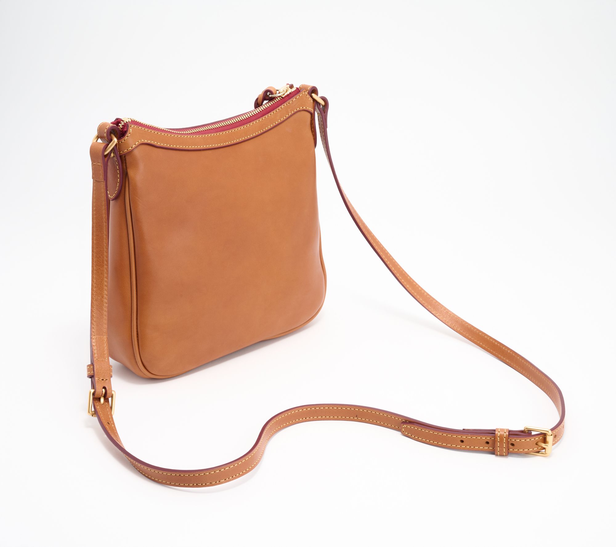 "As Is" Dooney & Bourke Florentine Leather Pocket Crossbody - QVC.com