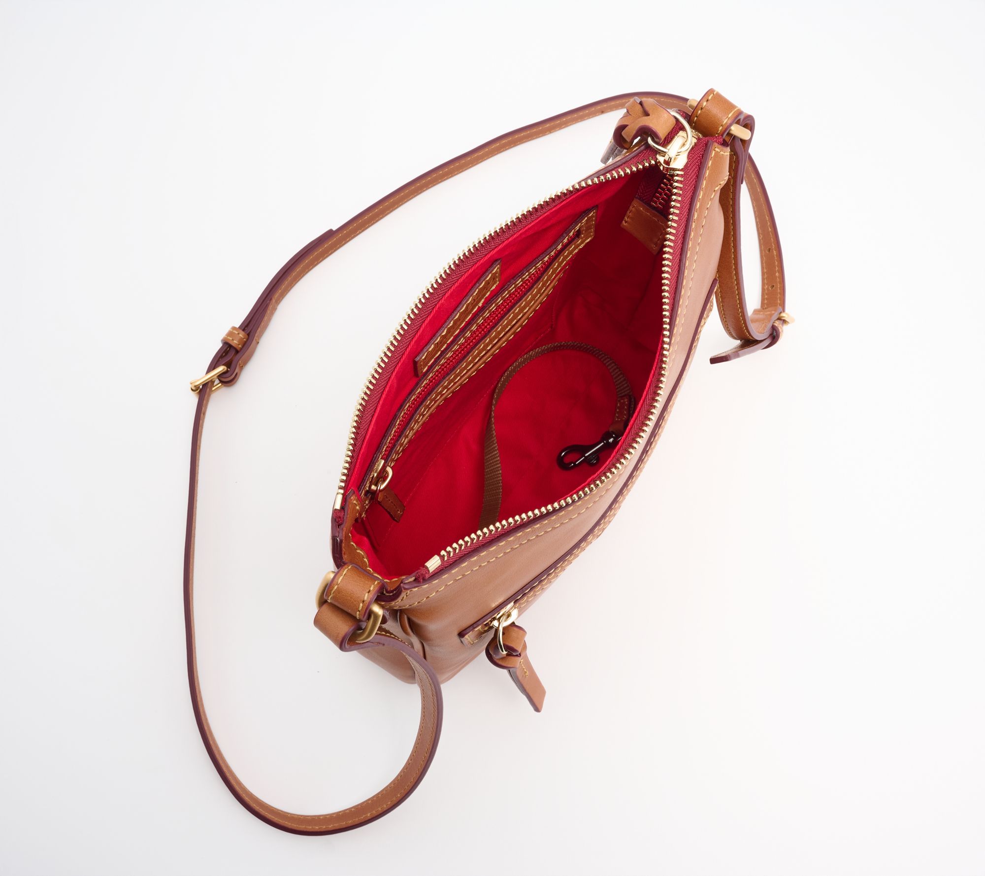 "As Is" Dooney & Bourke Florentine Leather Pocket Crossbody - QVC.com