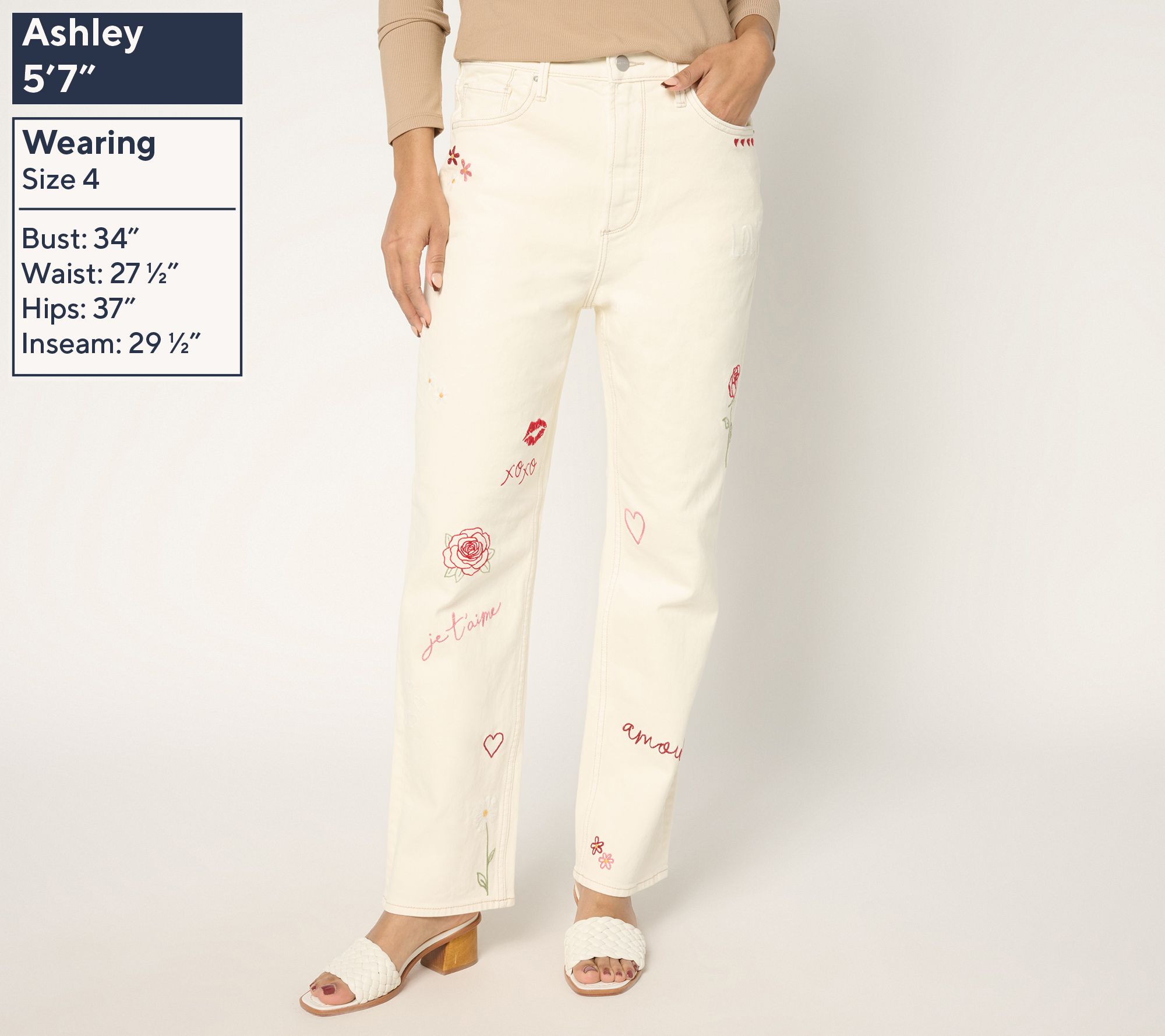 "As Is" Driftwood Jeans Love Notes Jordie Relaxed Straight Jean - QVC.com