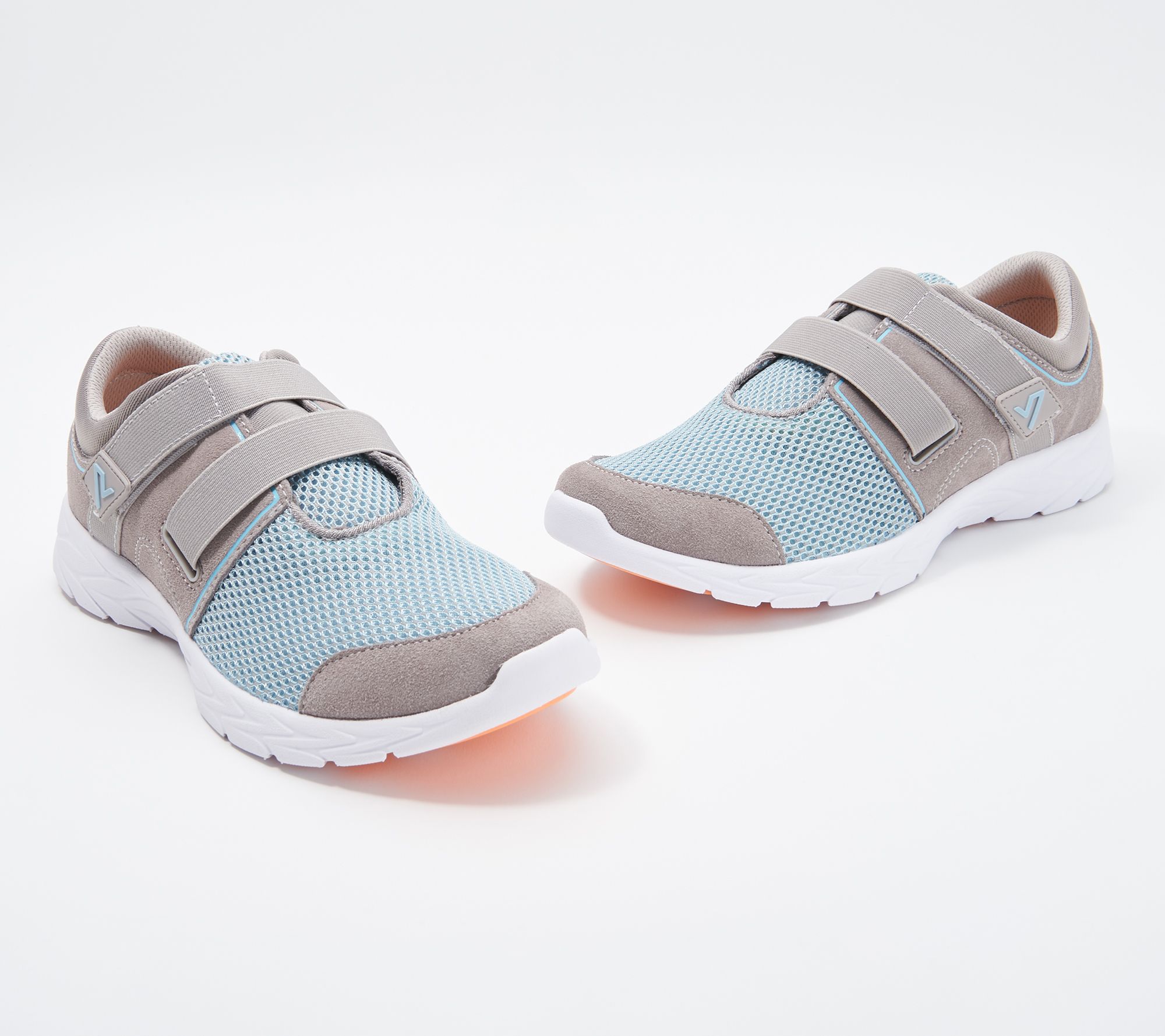 (QVC) QVC2: Vionic Suede & Mesh Adjustable Sneakers – Ema ...
