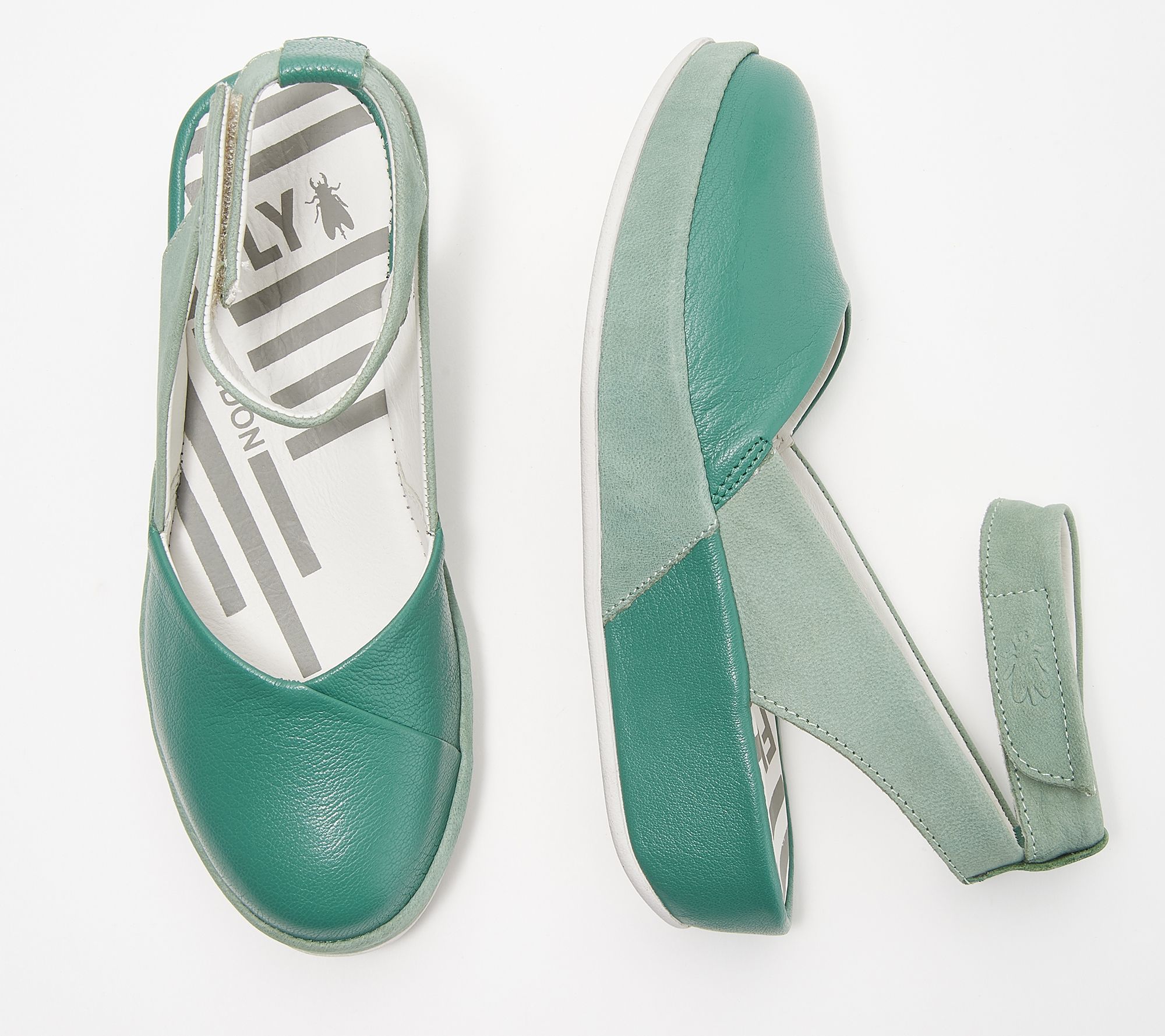 "As Is" FLY London Colorblocked Ankle Strap Wedges - Boke - QVC.com