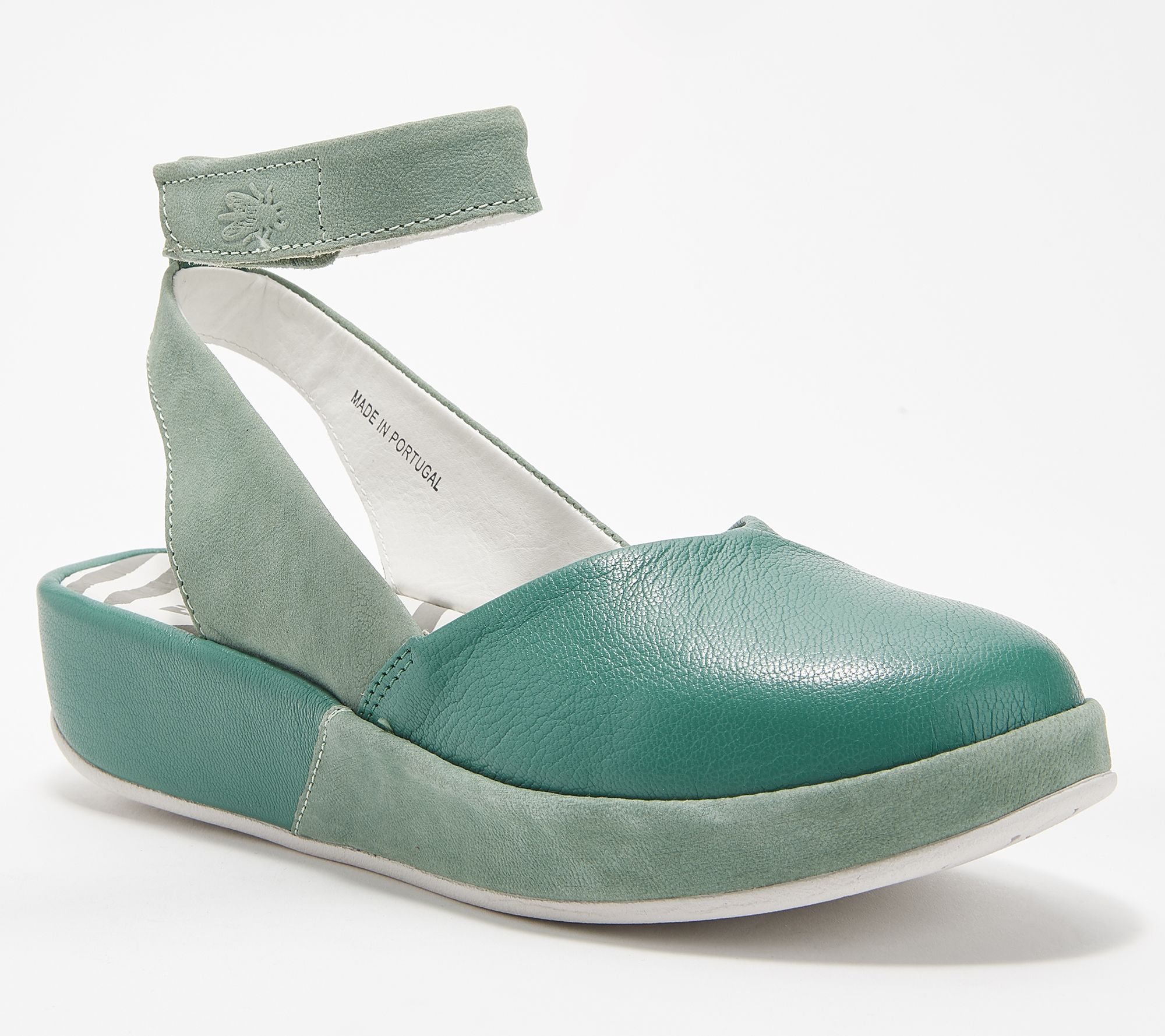 "As Is" FLY London Colorblocked Ankle Strap Wedges - Boke - QVC.com