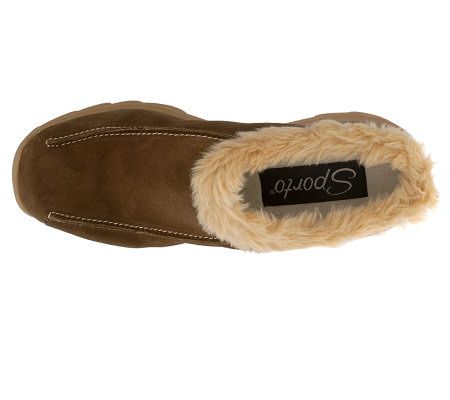 Sporto Suede Water Resistant Comfort Clogs w/Faux Fur Trim - QVC.com