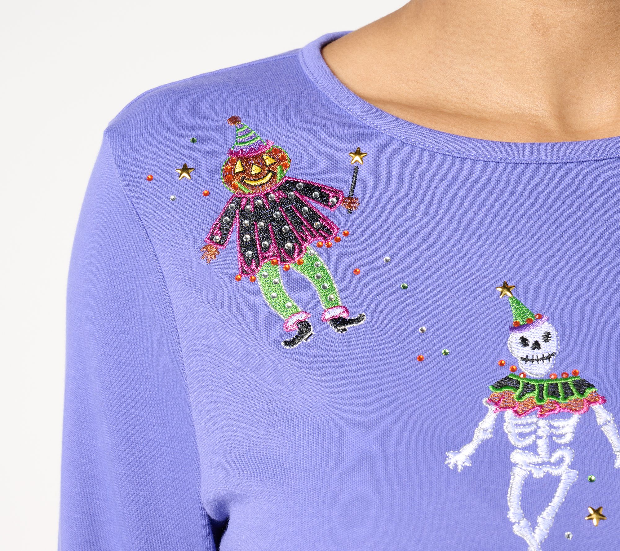 Quacker Factory Halloween Parade Long-Sleeve Top - QVC.com