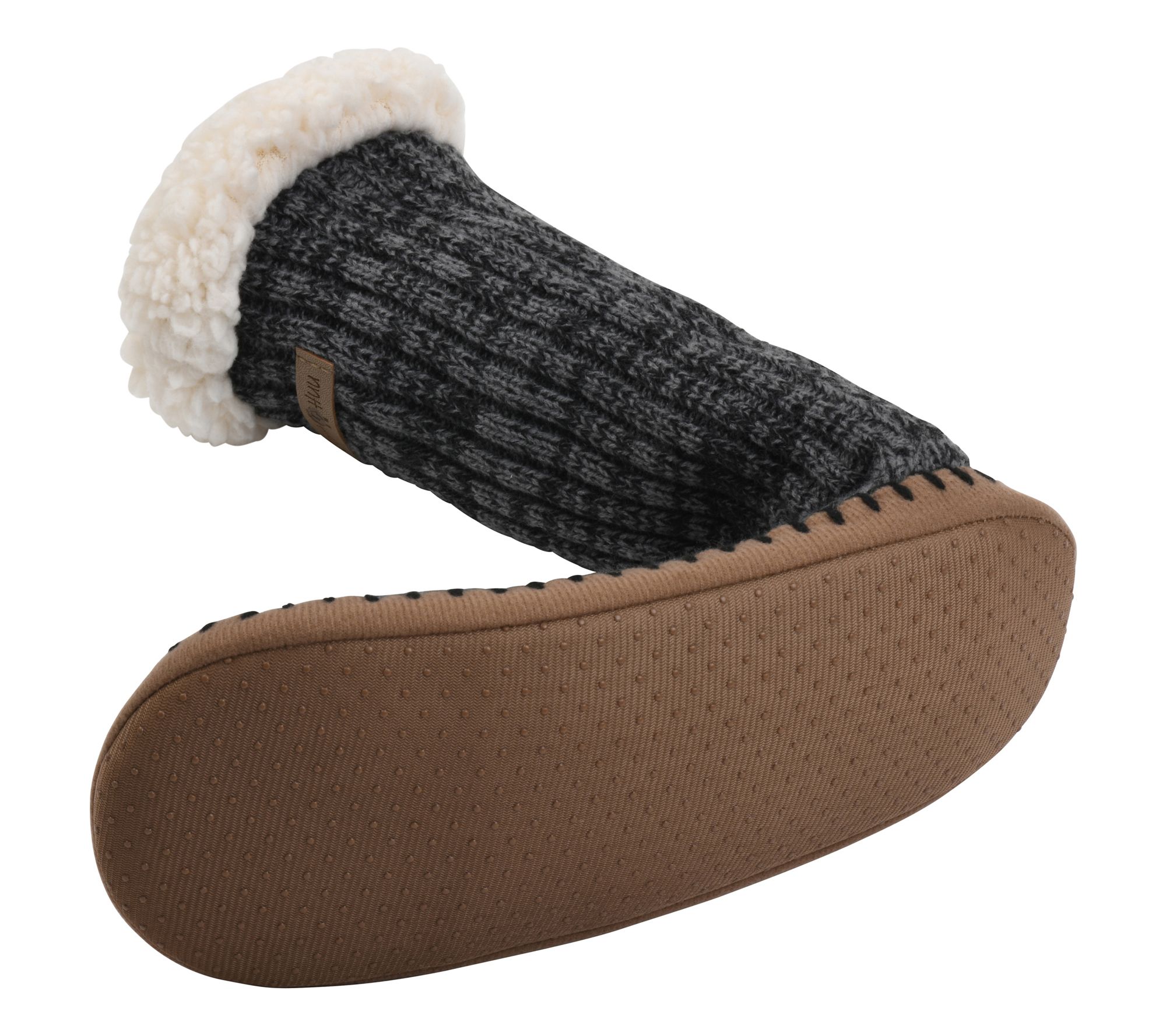 Gaahuu Men's Marbled Rib Knit Slipper Sock - QVC.com