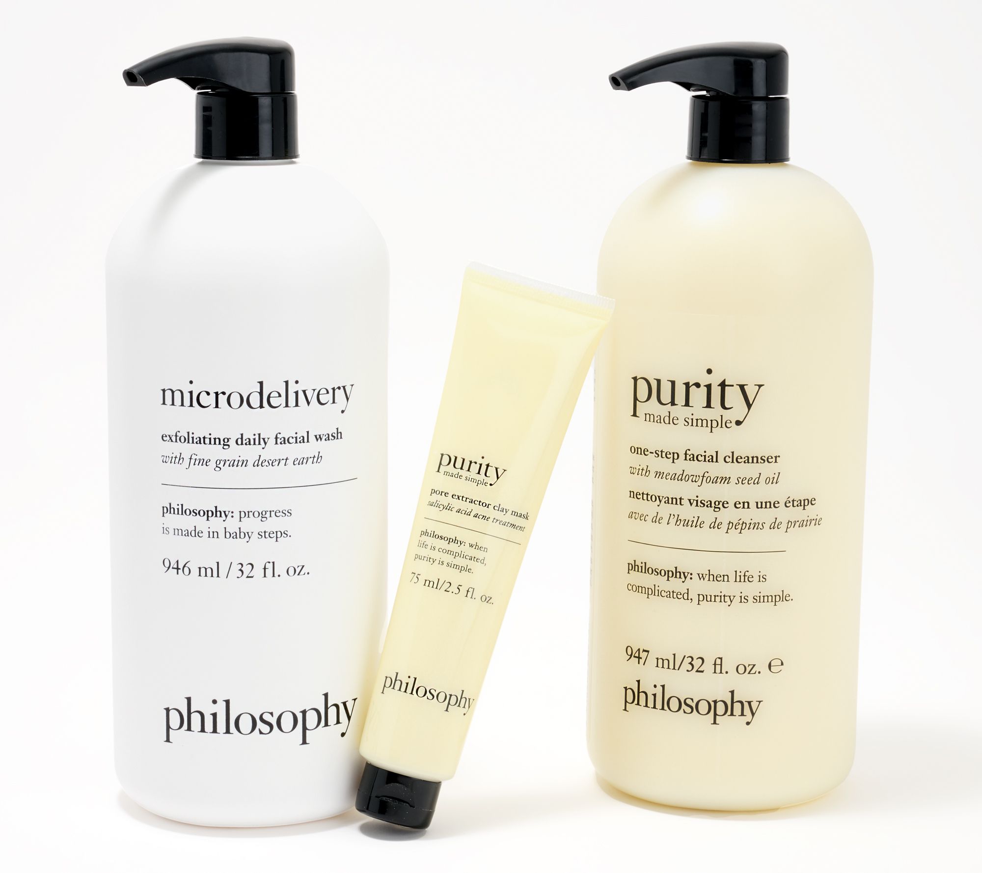philosophy purity & microdelivery cleanse&purify 3 piece set - QVC.com