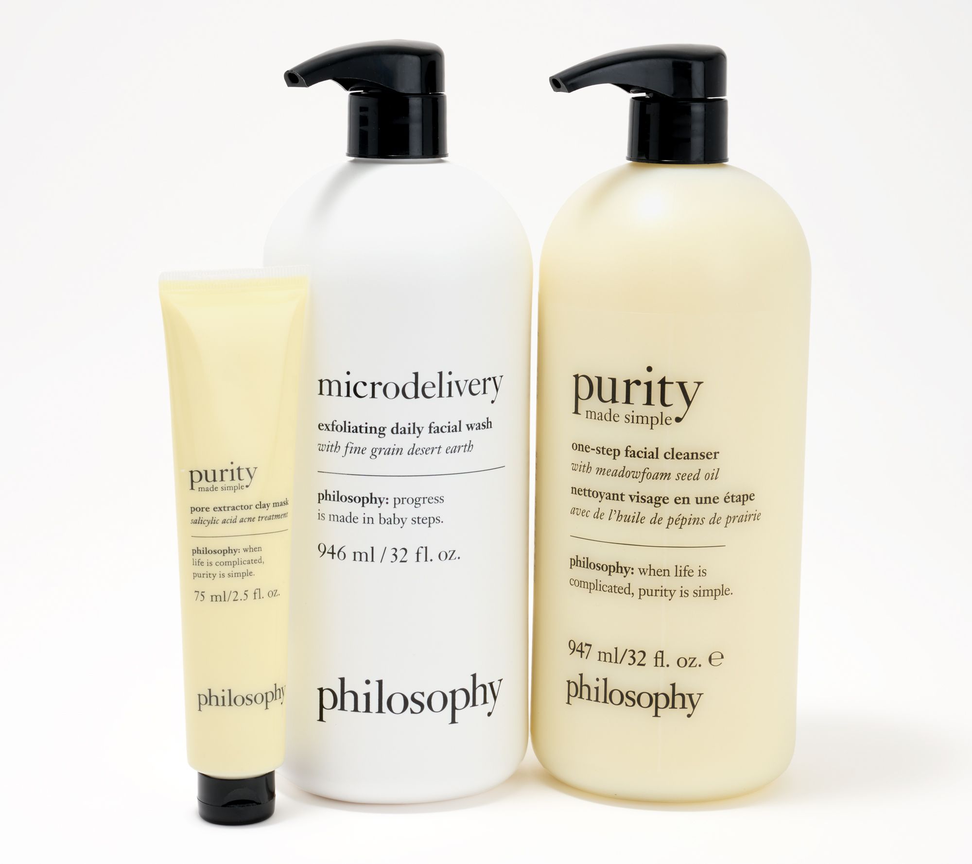 philosophy purity & microdelivery cleanse&purify 3 piece set - QVC.com