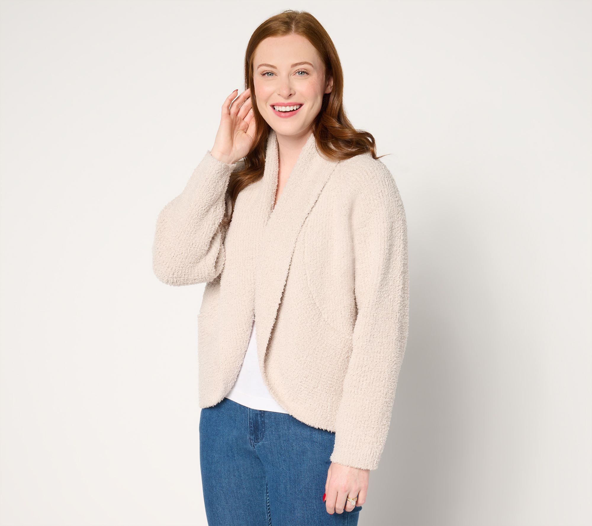 "As Is" Barefoot Dreams CozyTwist Cocoon Cardigan - QVC.com