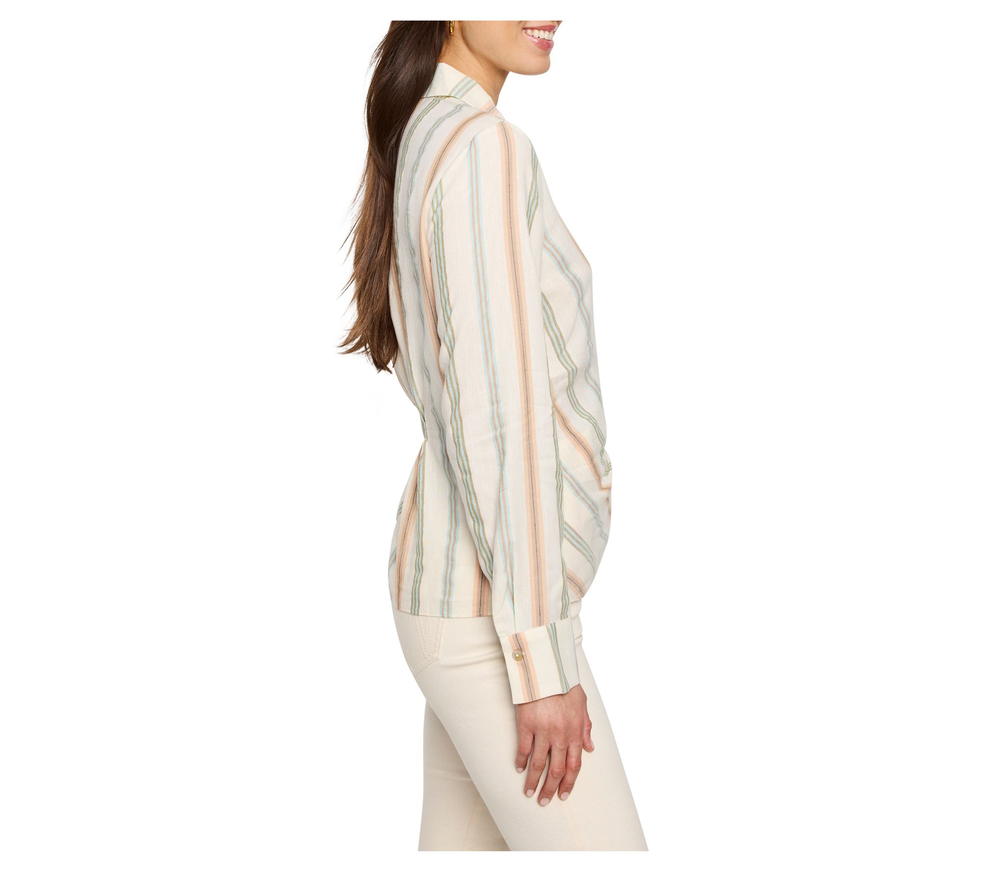 NIC+ZOE Striped Weekly Wrap Woven Top - QVC.com