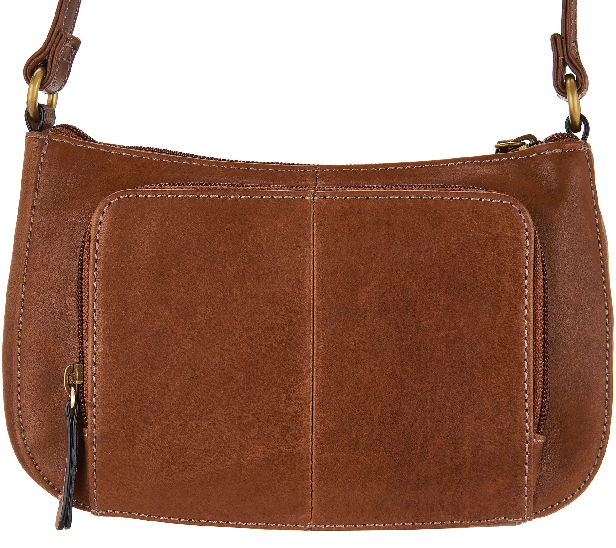 Tignanello Vintage Leather Floral Cut-out Crossbody- Florence - QVC.com