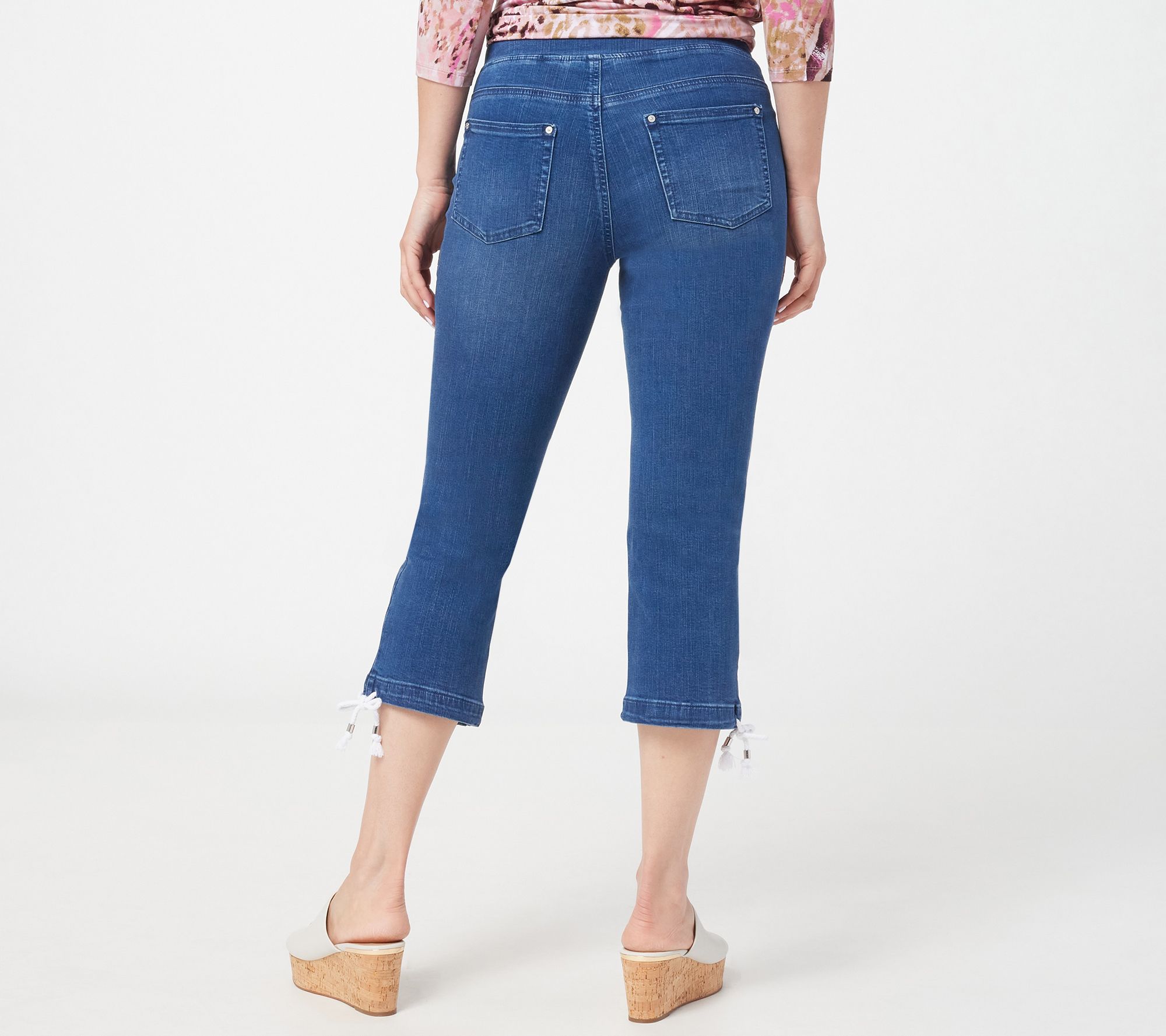 "As Is" Belle by Kim Gravel TripleLuxe Denim Pull-On Capri Jeans - QVC.com