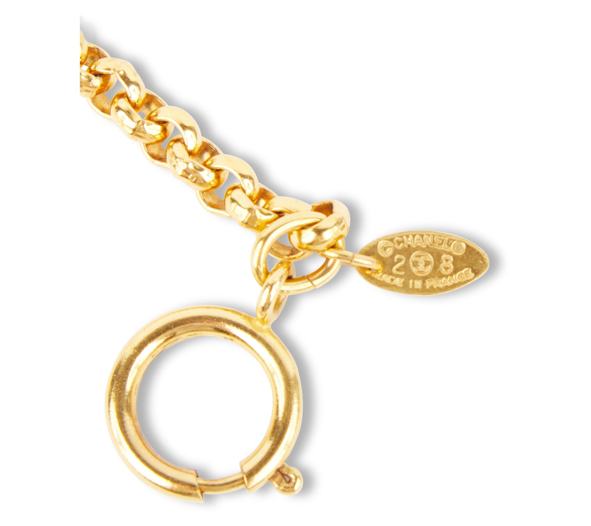 Pre-Owned Chanel CC Paris Mirror Gold Necklace - QVC.com