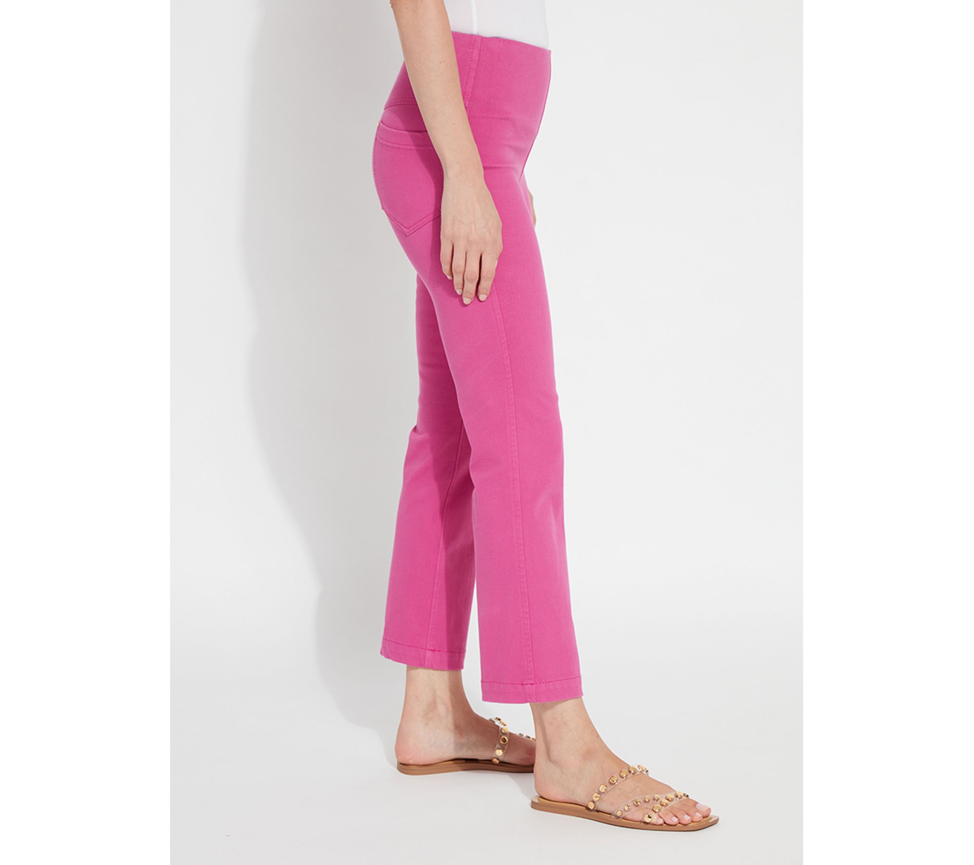 Lysee New York Stretch Denim B aby Bootcut Ank le Pant - QVC.com